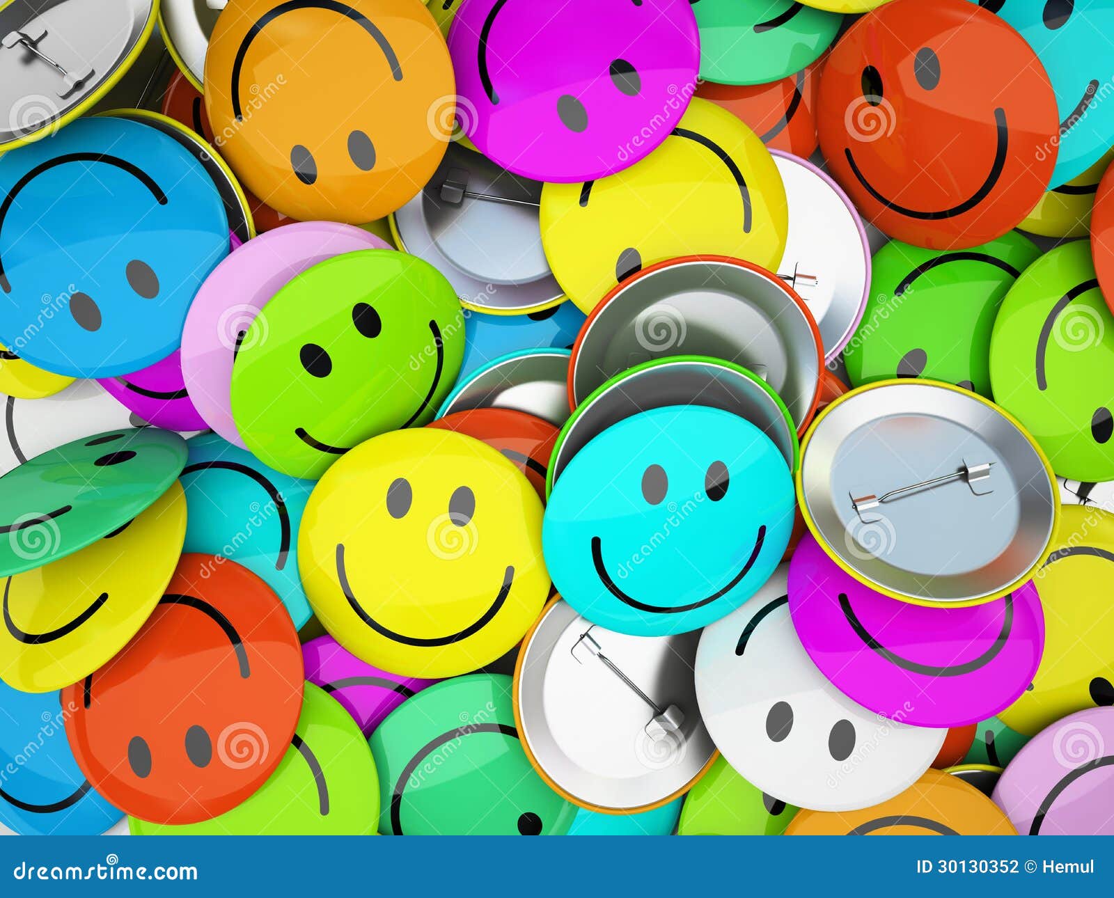 Buttons with Colorfull Smiles Stock Illustration - Illustration of ...