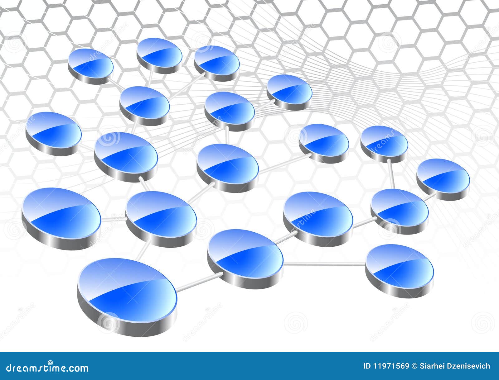Buttons Connected into Network Stock Vector - Illustration of connect ...