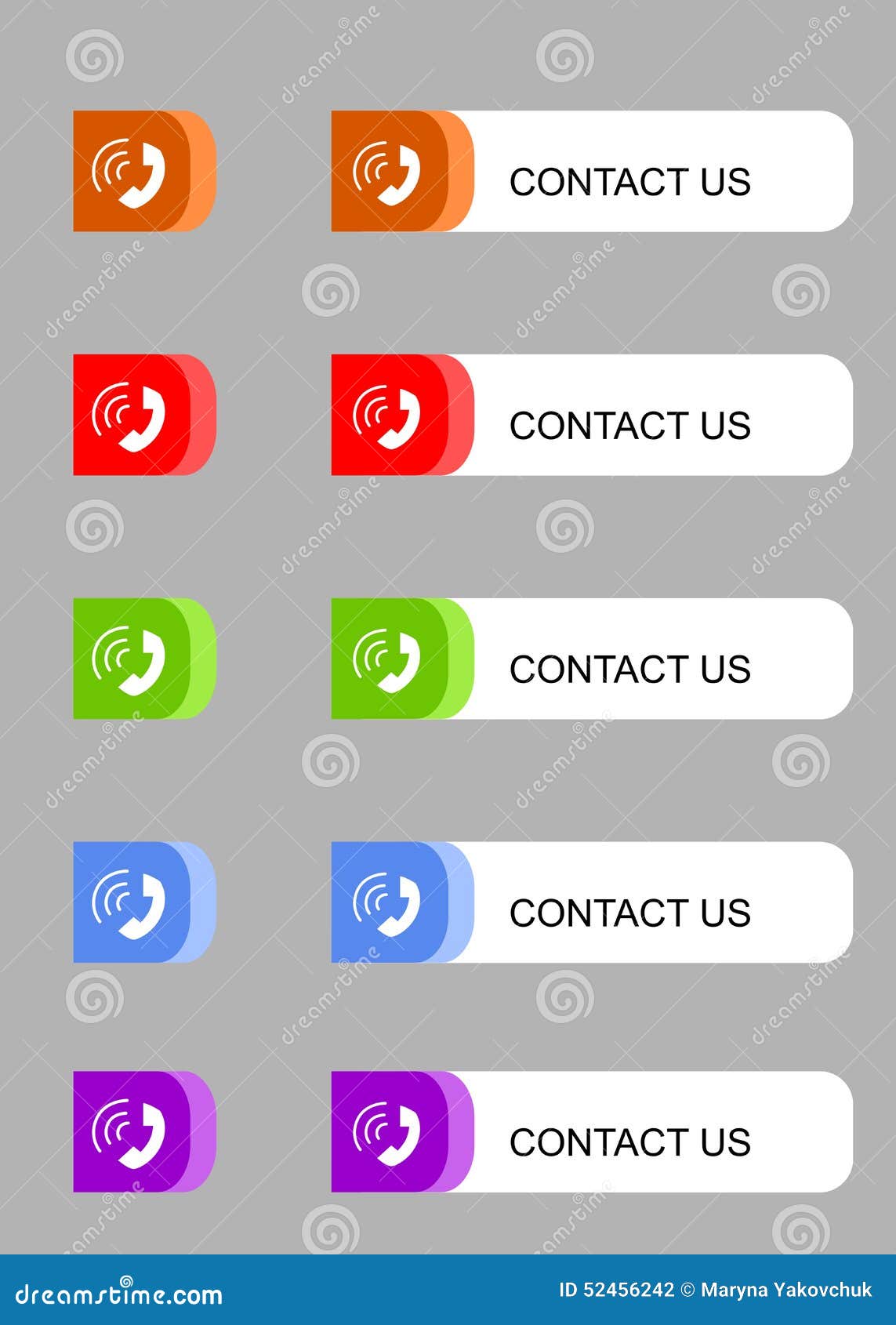 Buttons contact stock vector. Illustration of form, handset - 52456242