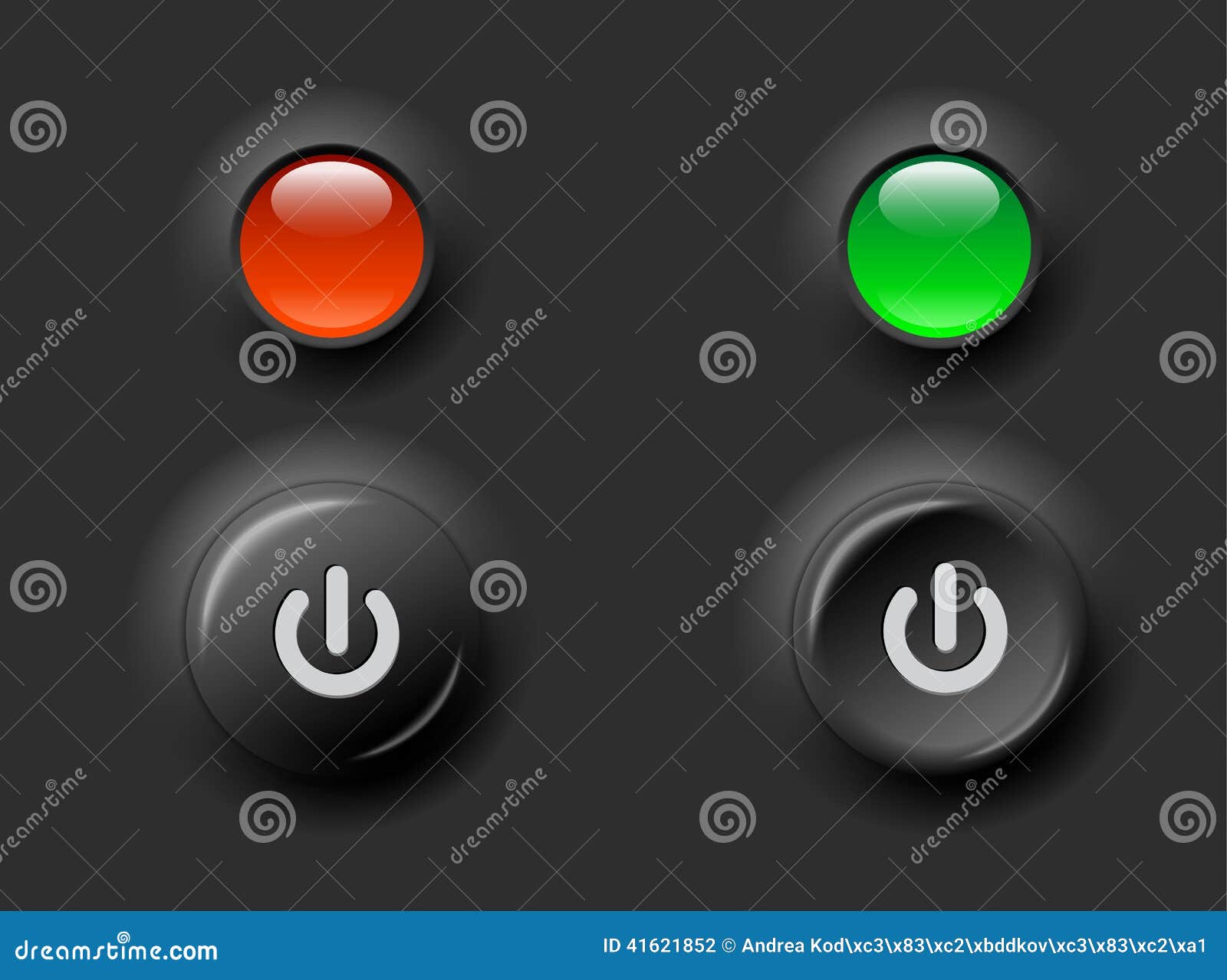 Buttons with Control Lights Stock Vector - Illustration of realistic ...