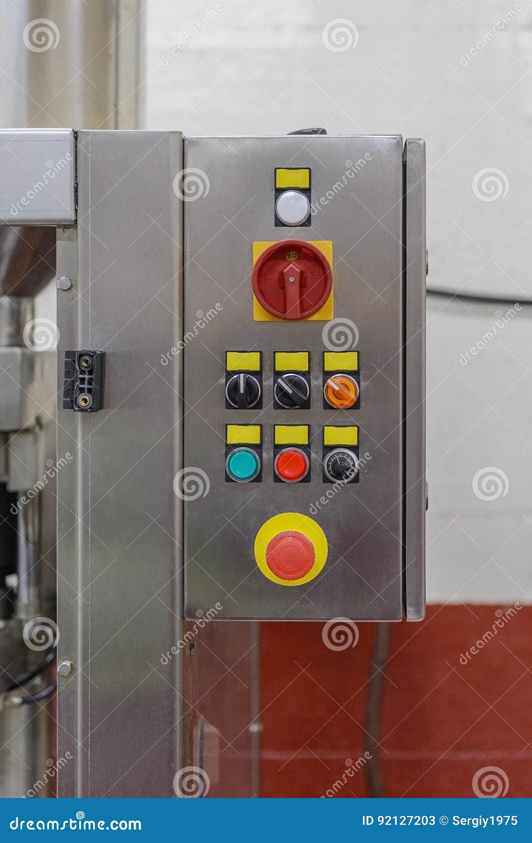 Buttons on the Control Panel of an Industrial Conveyor Stock Image ...