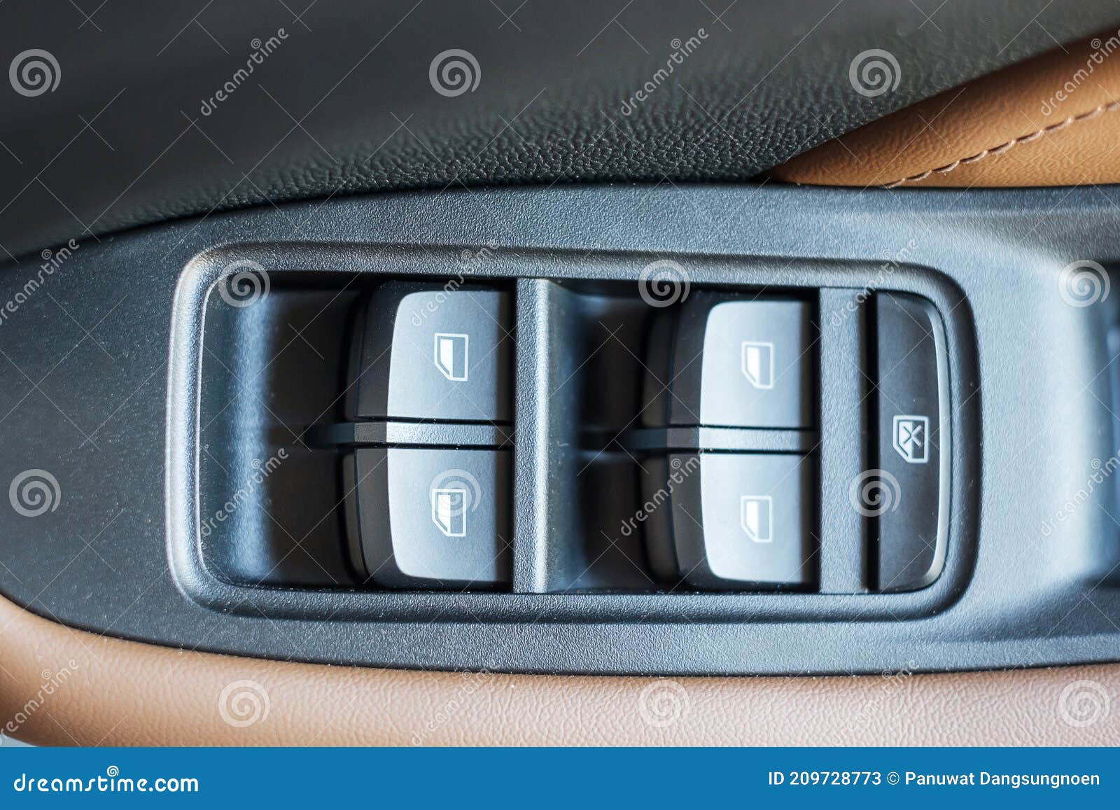 Buttons Controlling the Windows Inside a Car, Control and Electric ...