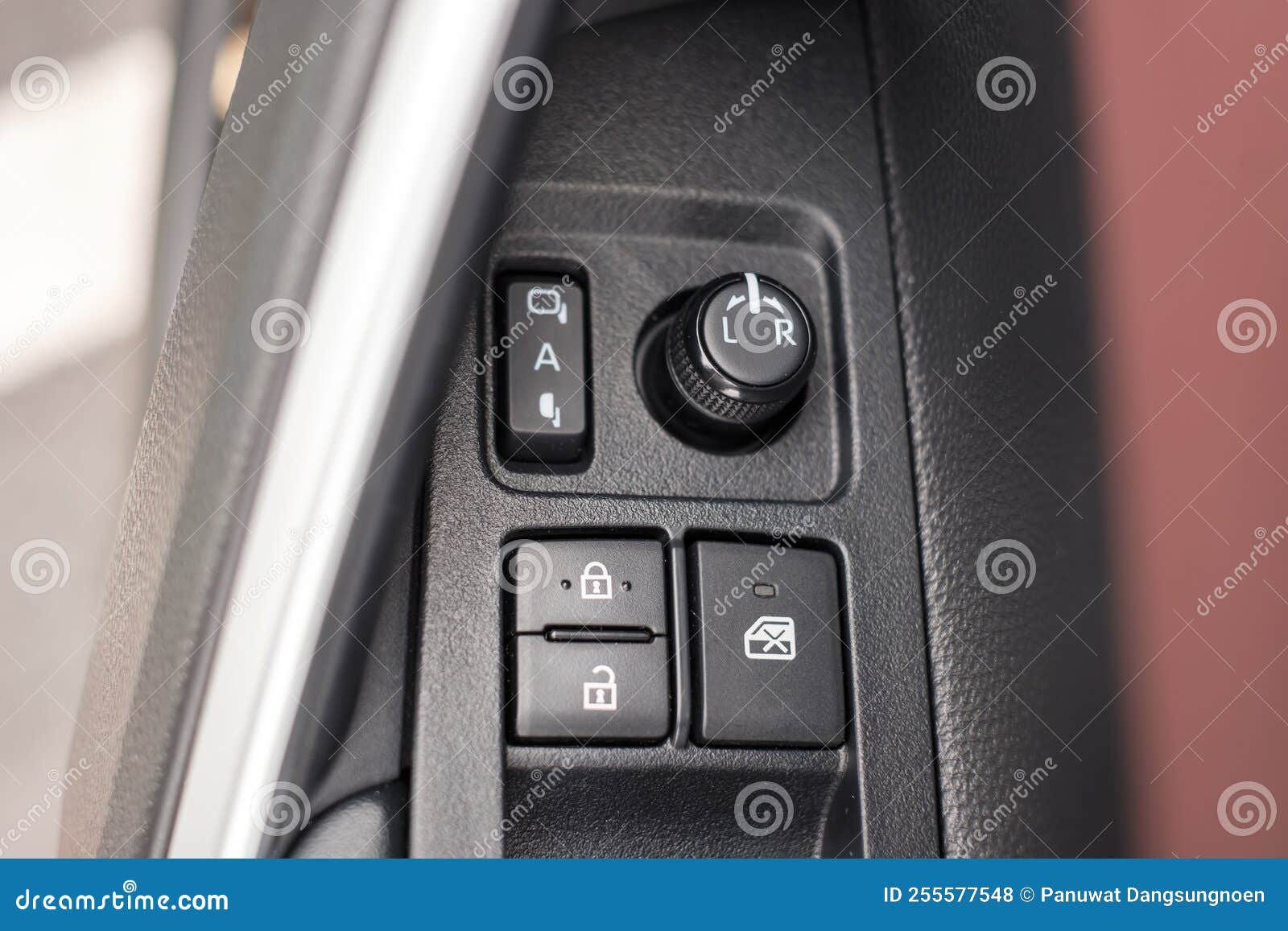 Buttons Controlling the Windows Inside a Car, Control and Electric ...