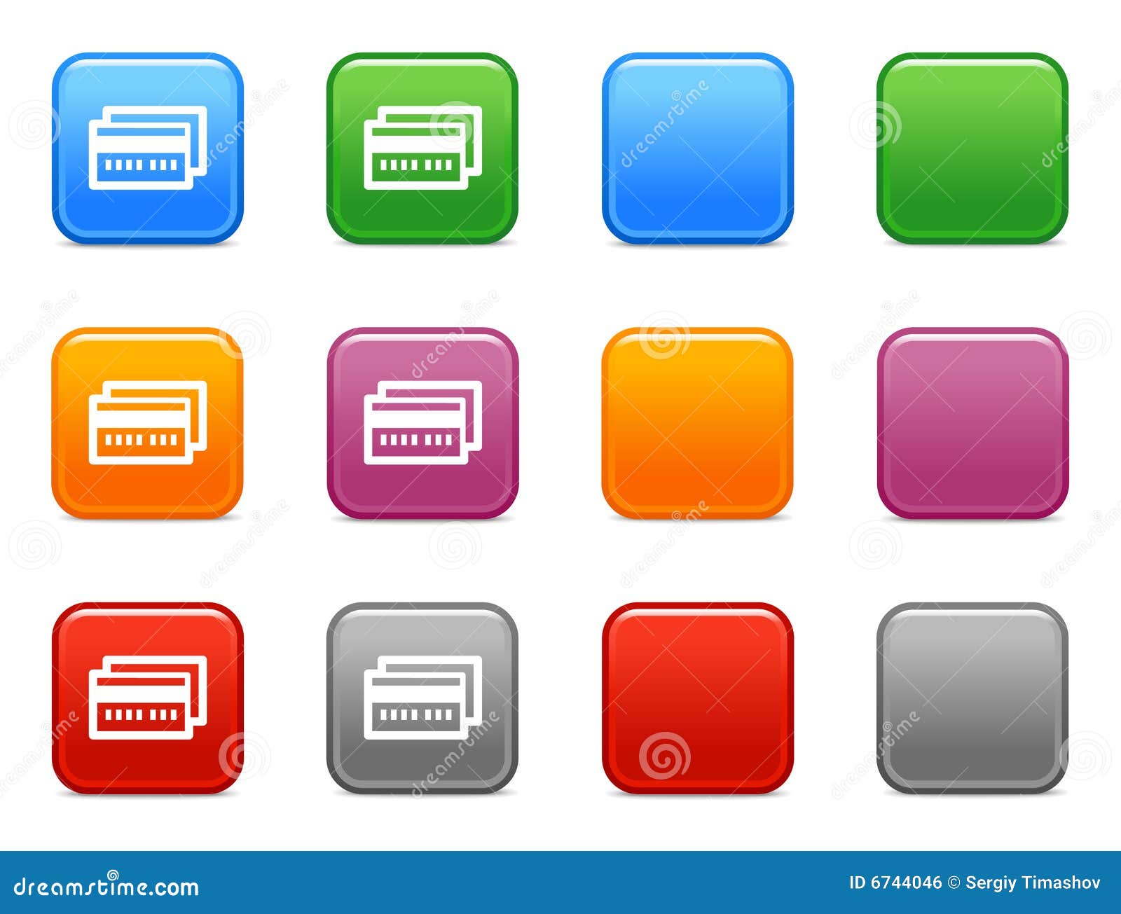Buttons with Credit Card Icon Stock Vector - Illustration of button ...