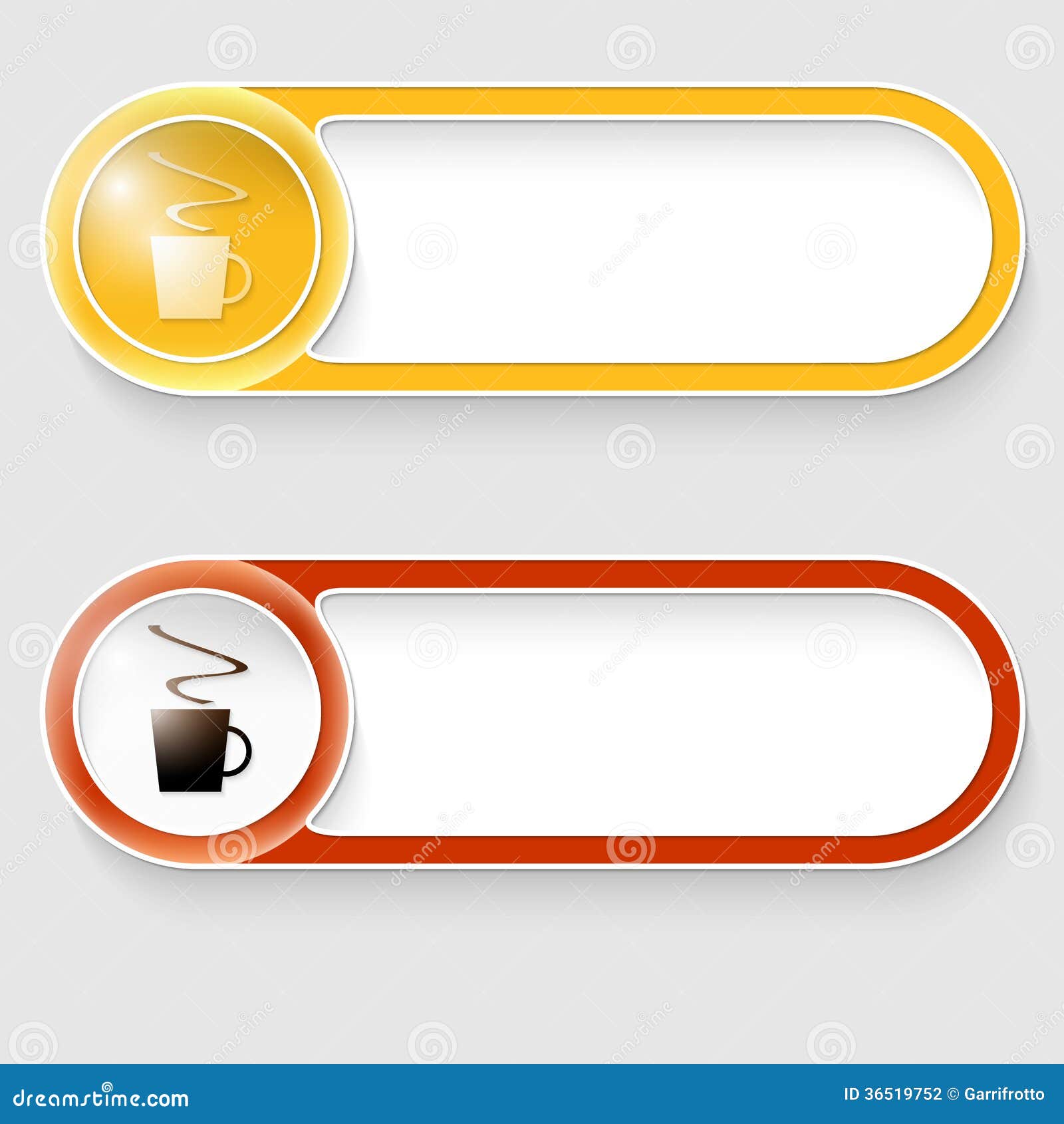 Buttons with cup of coffee stock vector. Illustration of button - 36519752