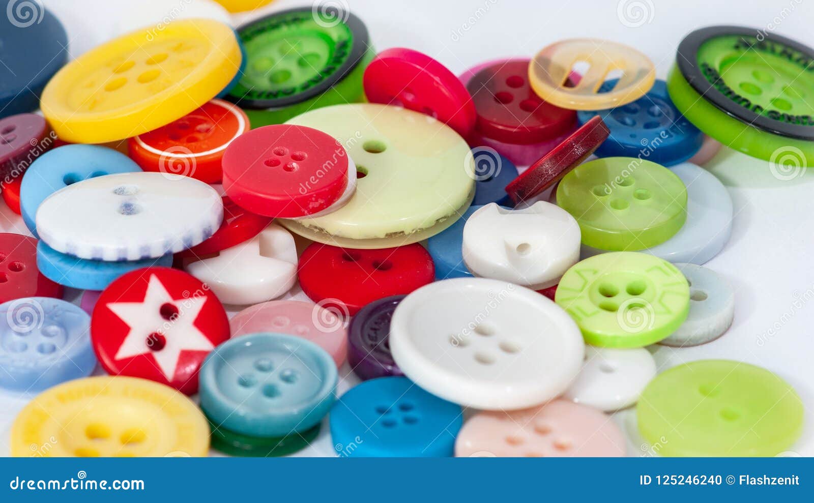 Buttons of Different Colours and Size Stock Photo - Image of green ...