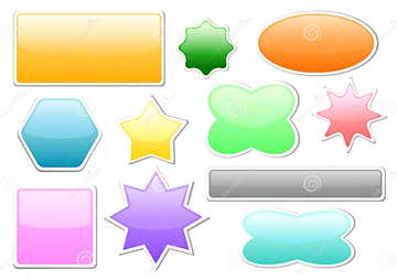 Buttons of different shape stock vector. Illustration of glossy - 29486687
