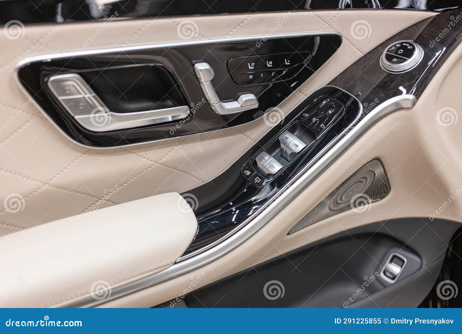 Buttons and Elements on the Door of a Bright Interior Interior of a ...