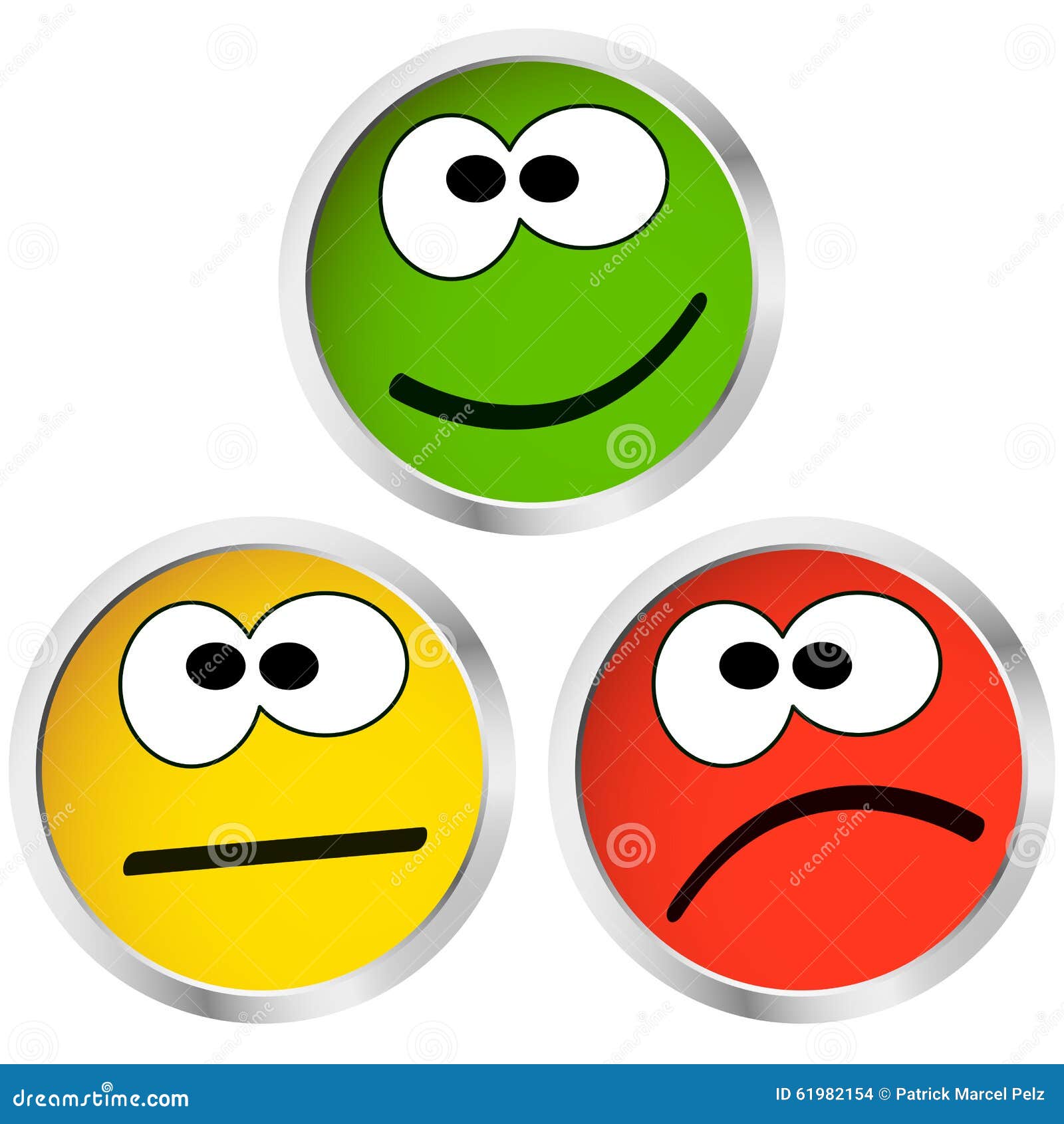 Buttons with emotion faces stock vector. Illustration of button - 61982154