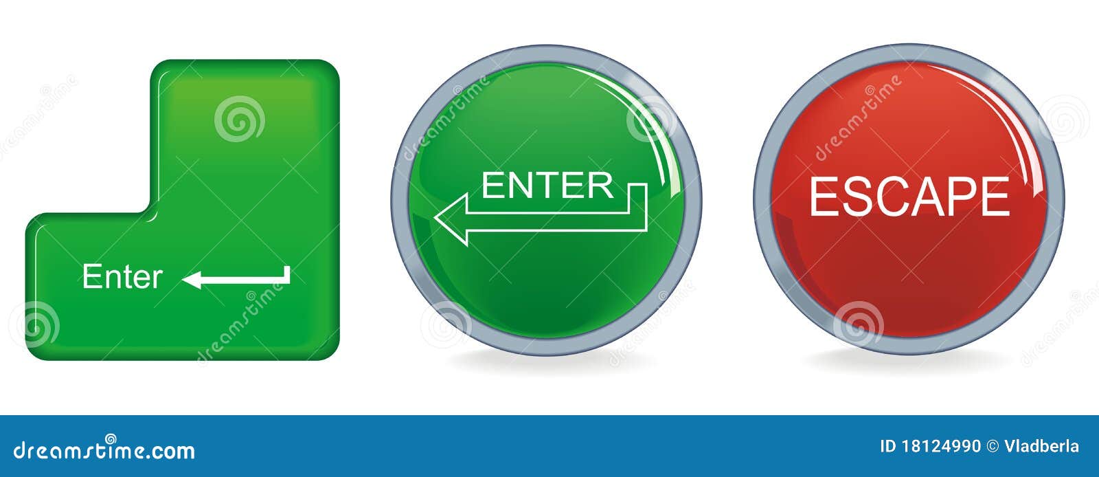 Buttons enter escape stock vector. Illustration of stud - 18124990