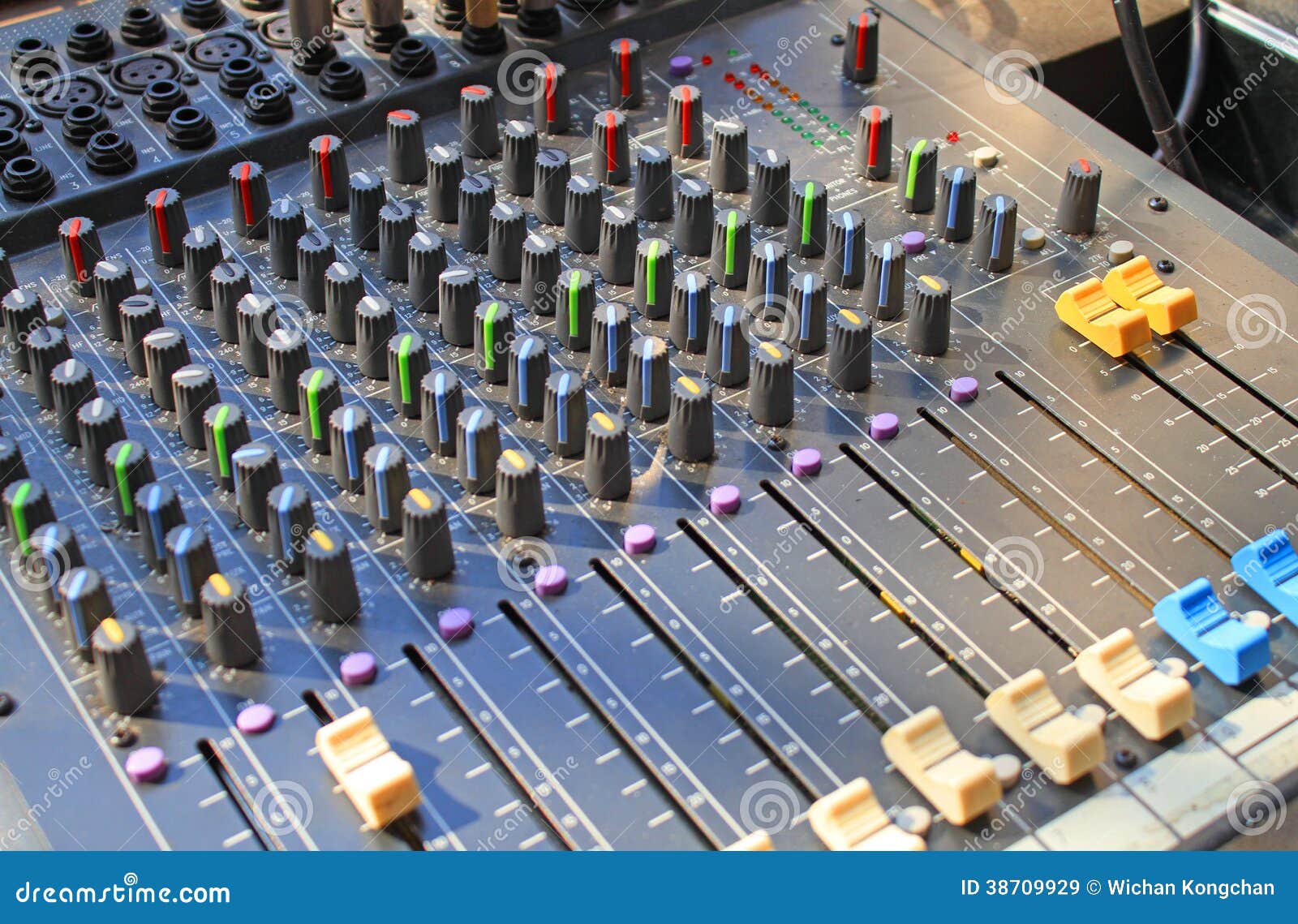 The Buttons Equipment for Sound Mixer Control Stock Image - Image of ...