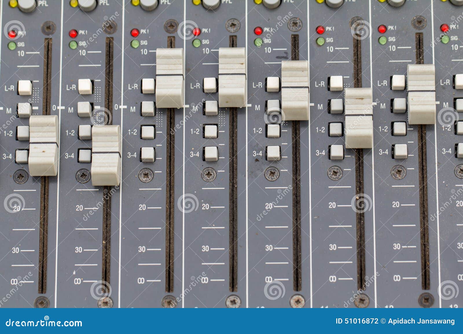 Buttons On Mixer. Sound Music Mixer Control Panel, Control Mixing Sound ...