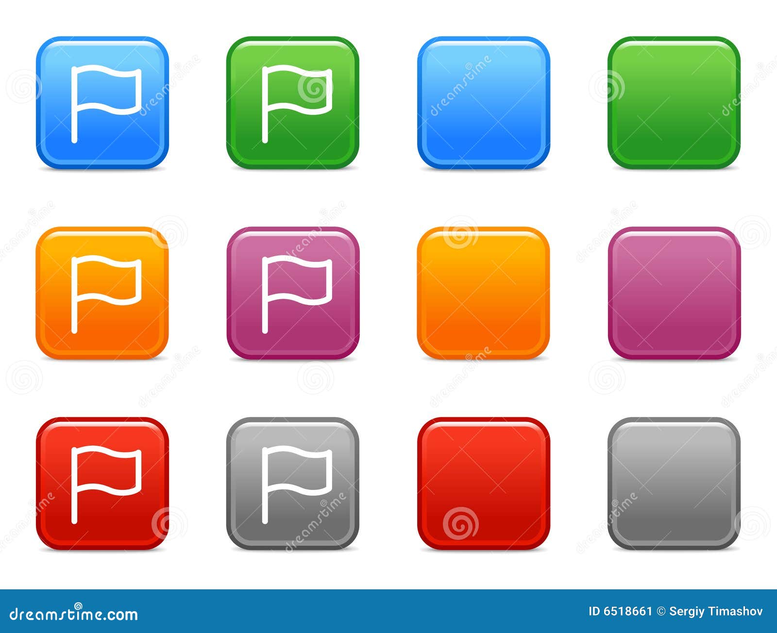 Buttons with flag icon stock vector. Illustration of flag - 6518661