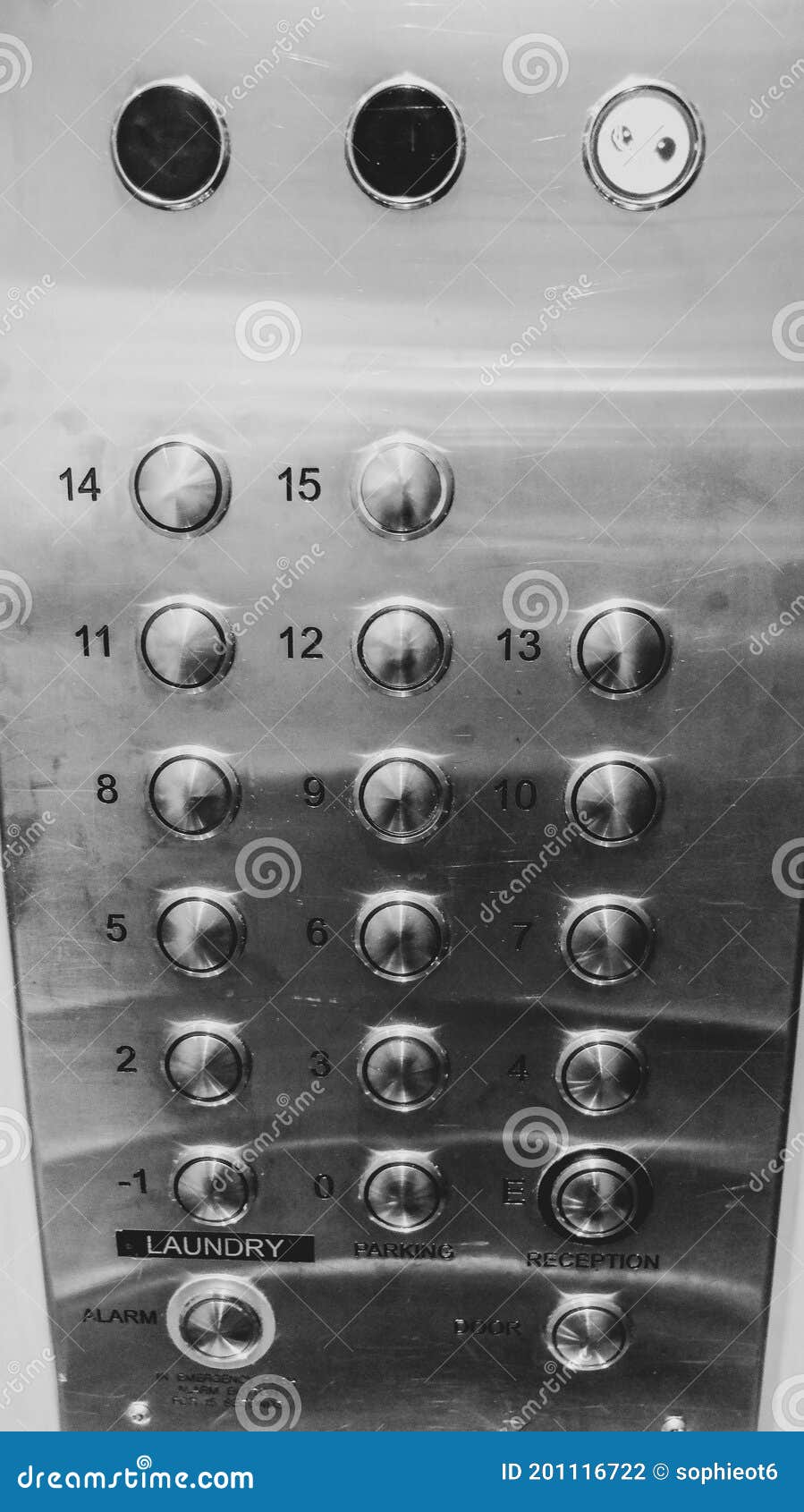 Buttons with Floors Numbers in an Elevator / Lift Stock Photo - Image ...
