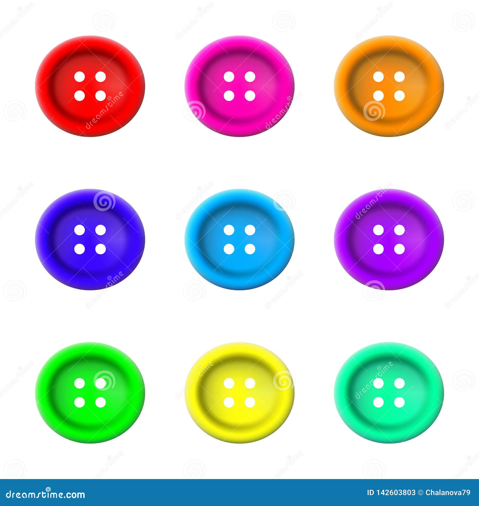 Buttons for Garments Vector on a White Background Stock Illustration ...