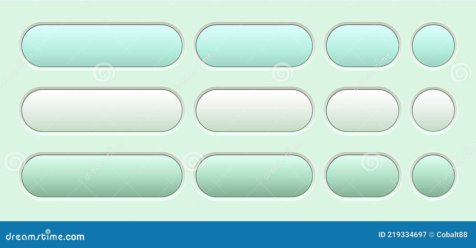 Buttons Green Isolated, Navigation Panel for Website Stock Vector ...
