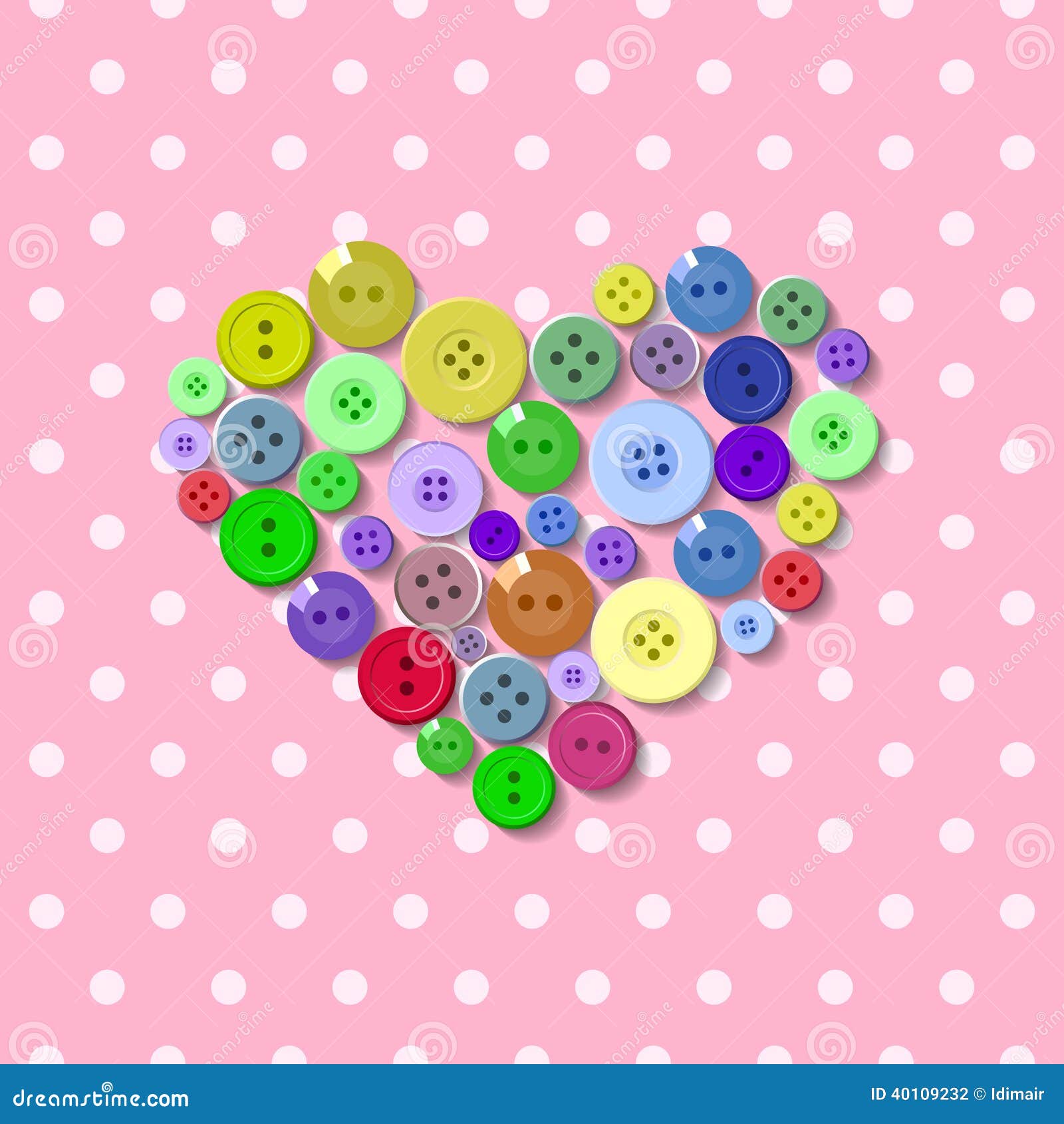 Buttons. Heart stock vector. Illustration of pattern - 40109232