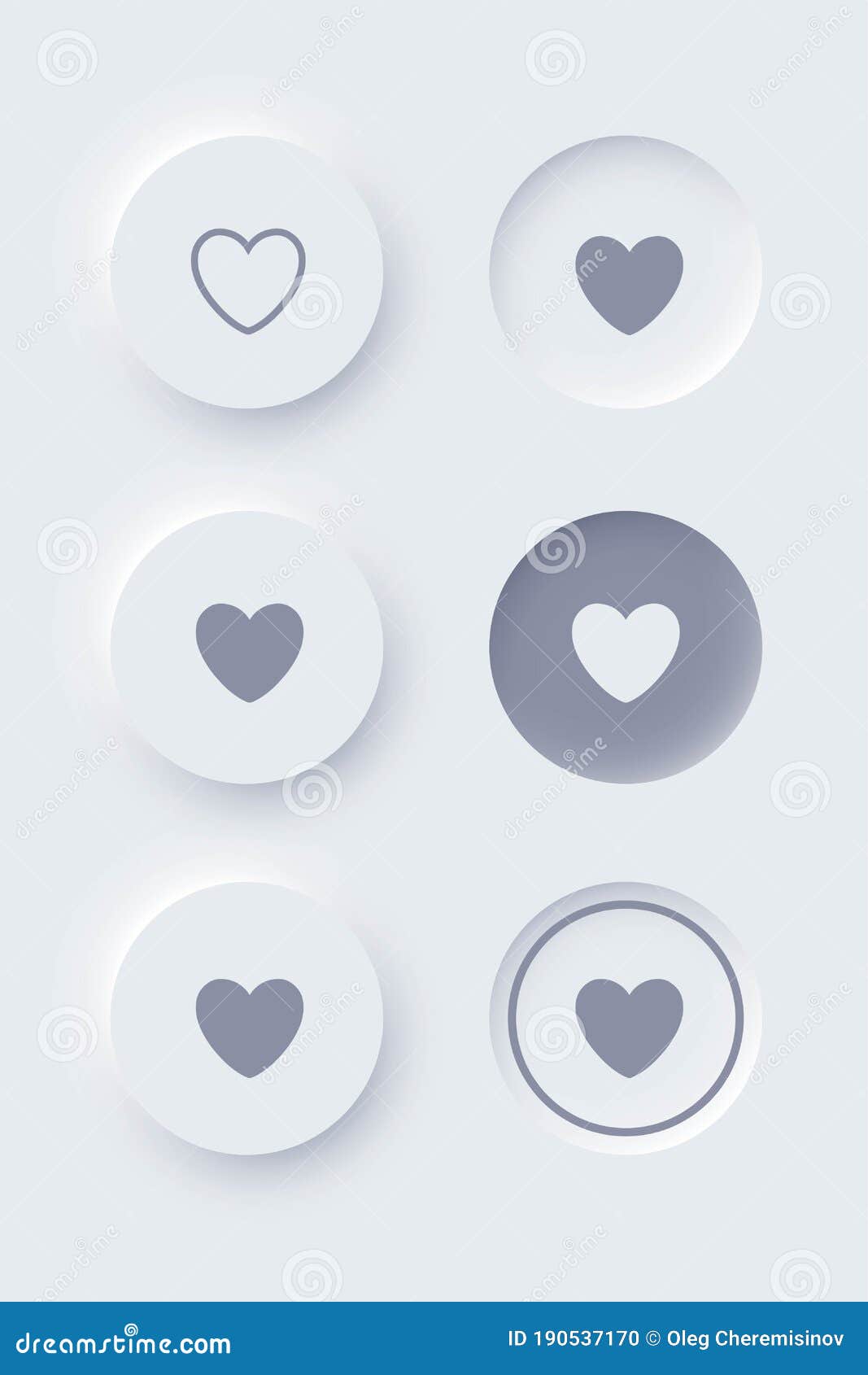 Buttons Hearts Of Bright Colours Set Fo Clothing. Collection Cute ...