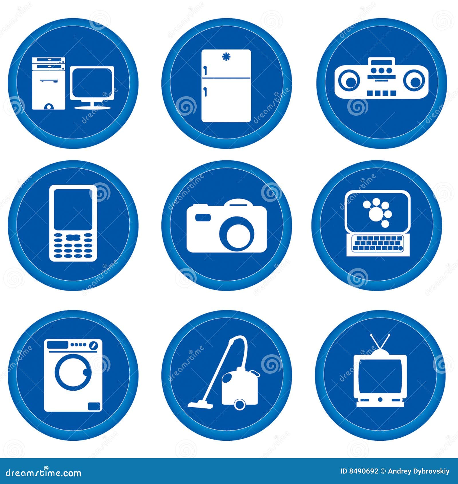 Buttons. Home appliances stock vector. Illustration of next - 8490692