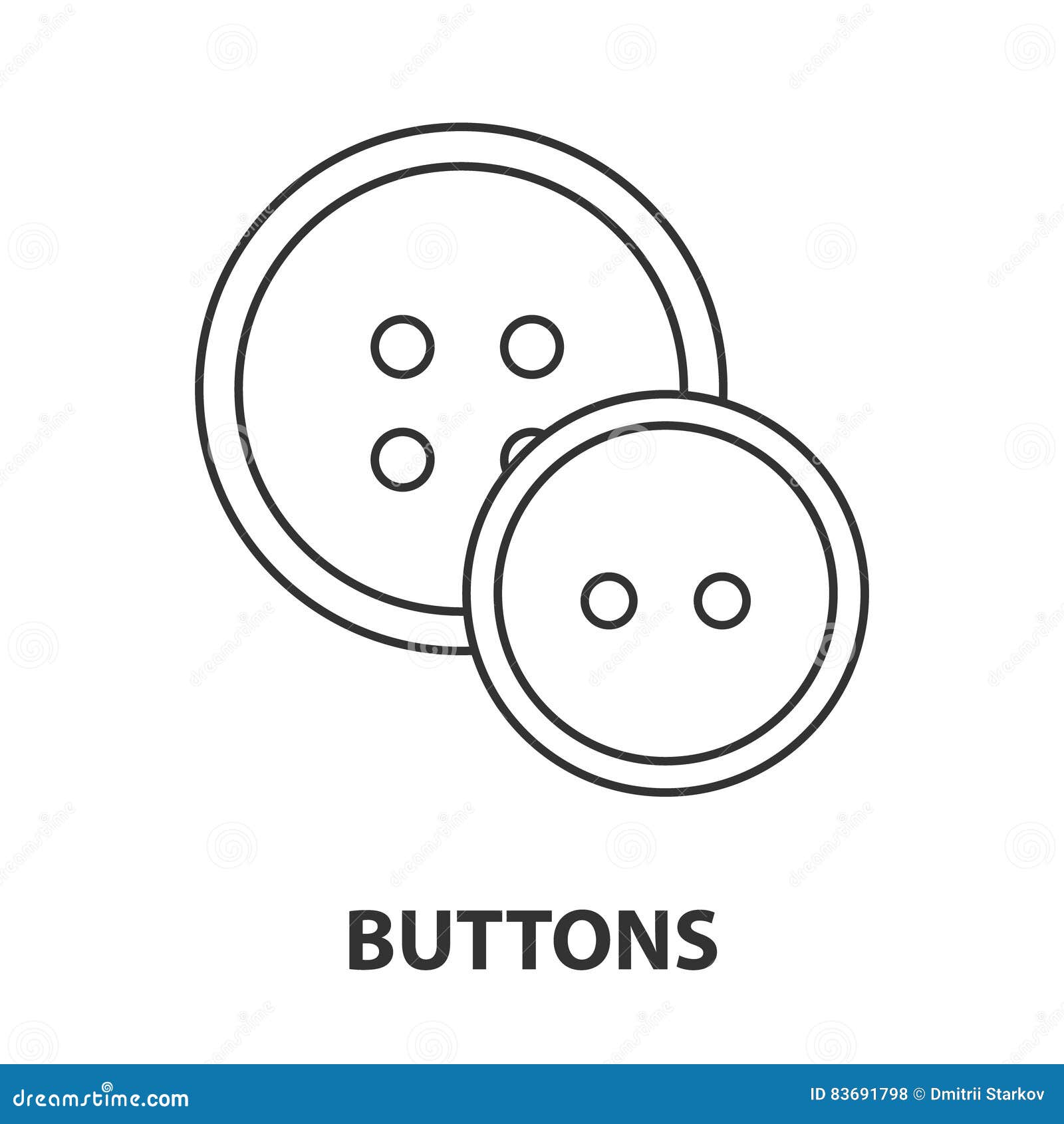 Buttons Icon or Logo Line Art Style. Stock Vector - Illustration of ...