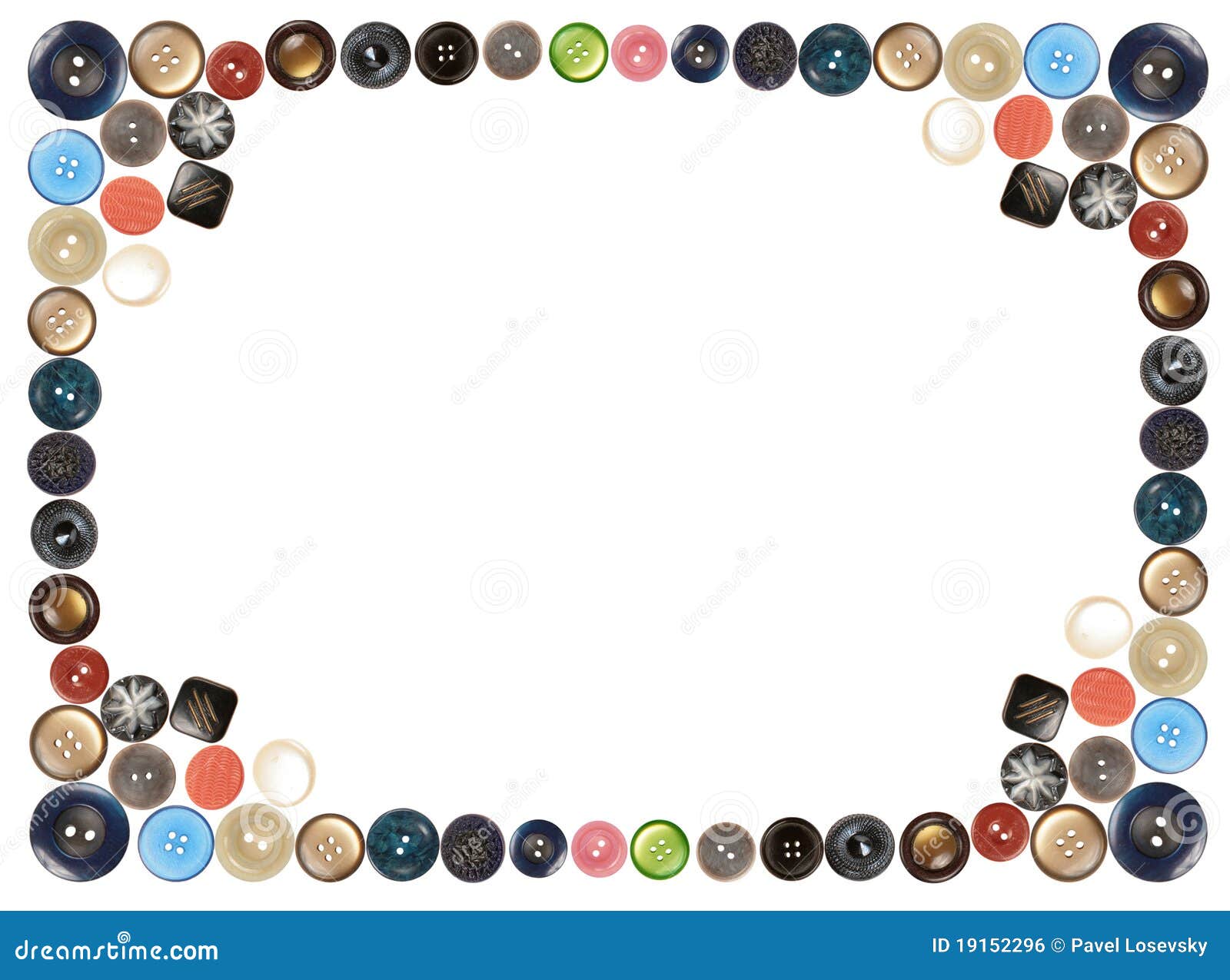 Buttons Isolated on White Frame Collage Stock Illustration ...