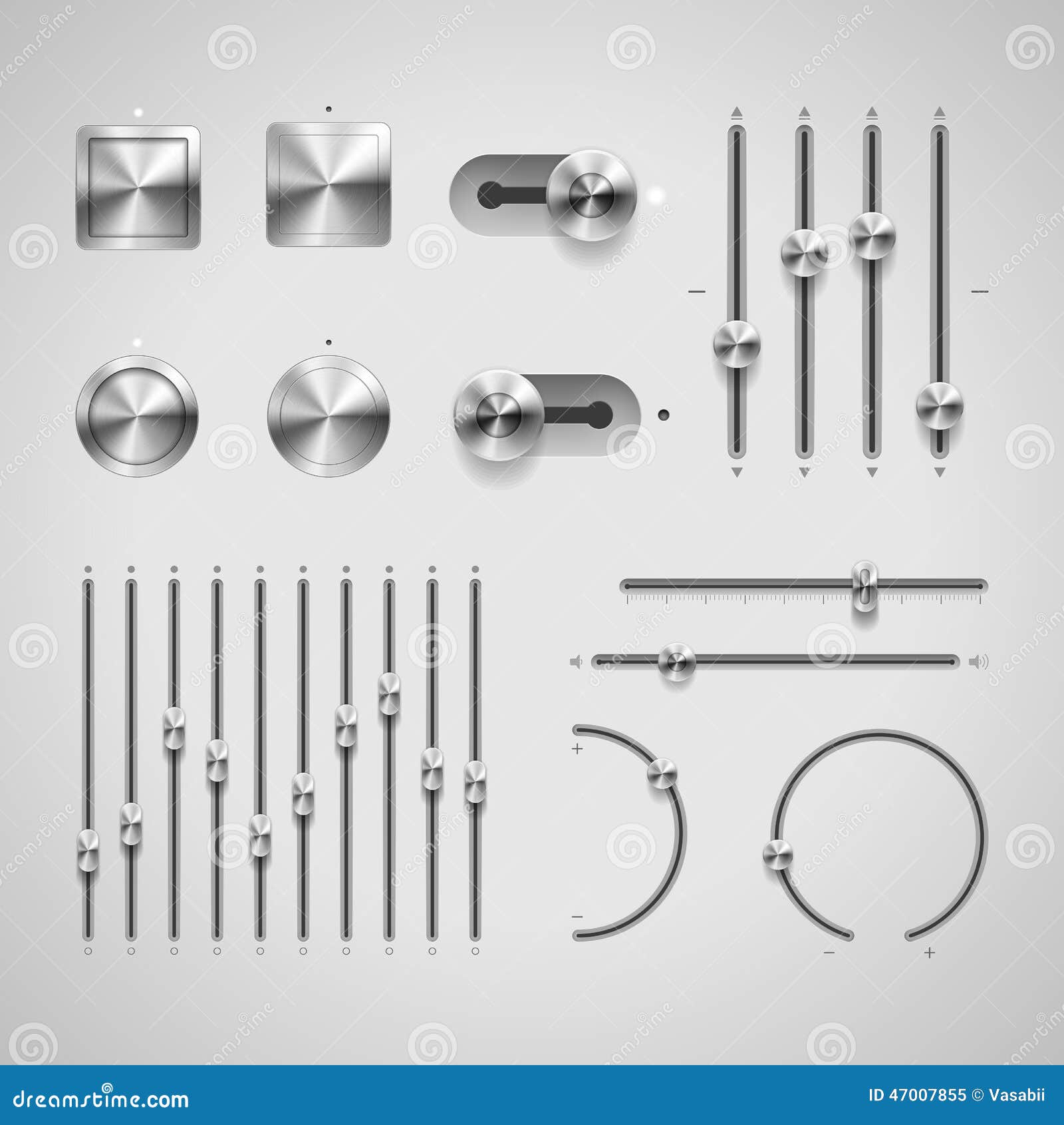 Buttons and knobs stock vector. Illustration of knob - 47007855