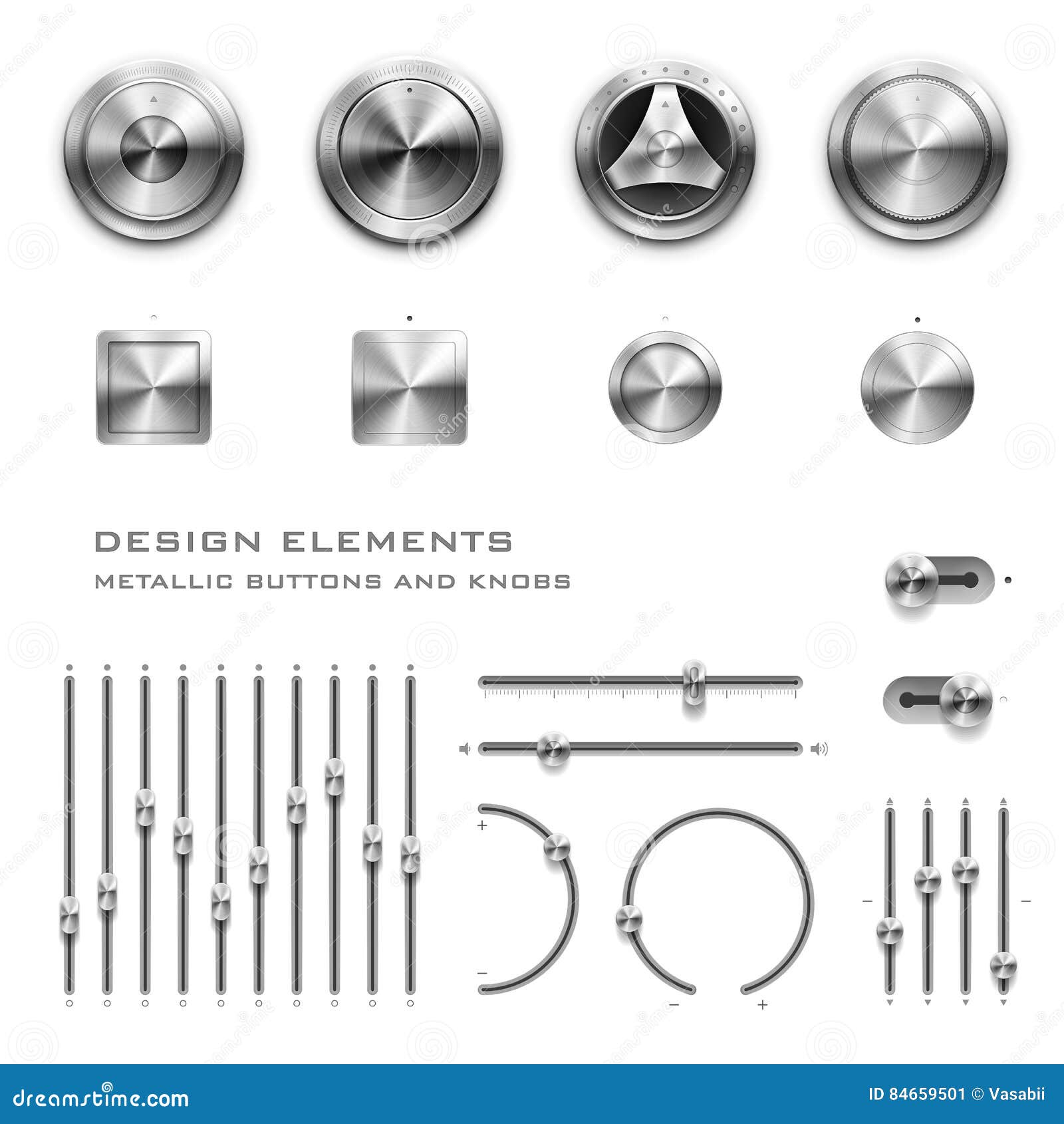 Buttons and knobs stock vector. Illustration of equalizer - 84659501