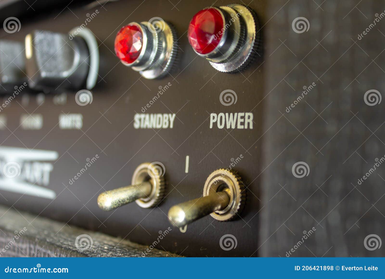 Buttons, Knobs and Lights of a Guitar Amplifier Stock Photo - Image of ...