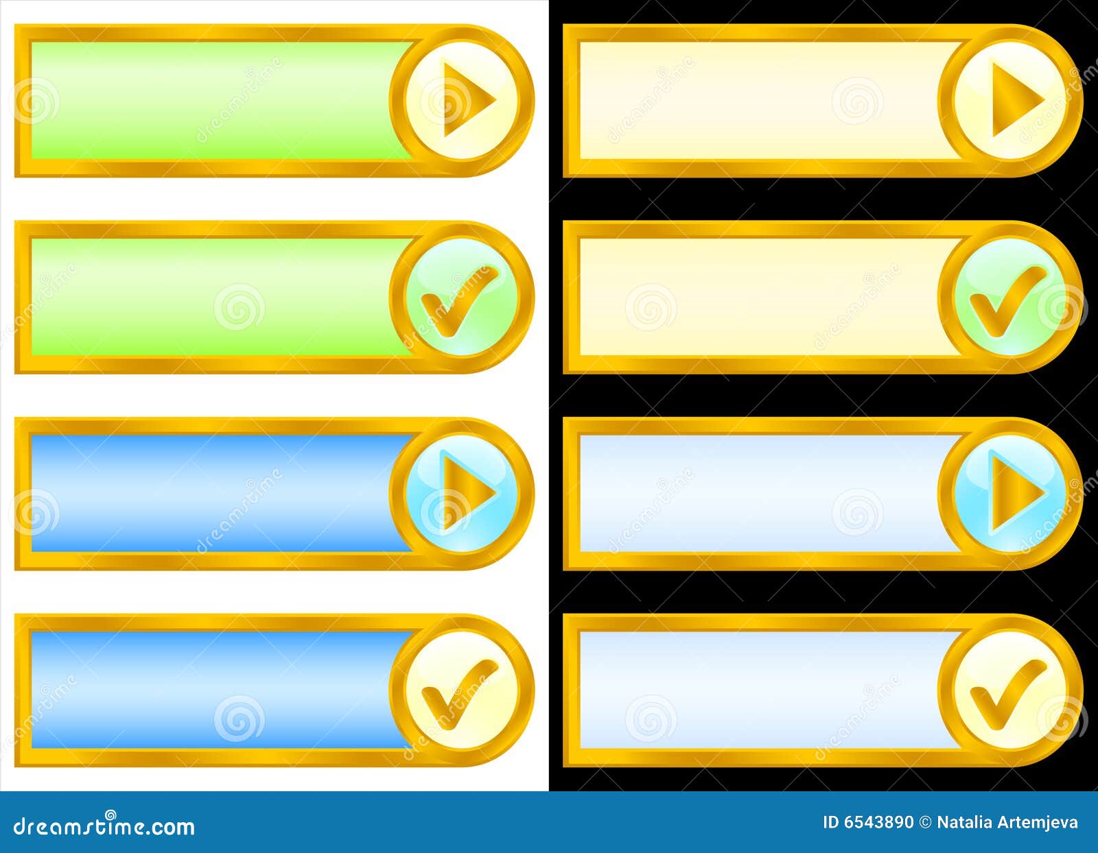 Buttons for menu stock vector. Illustration of glassy - 6543890