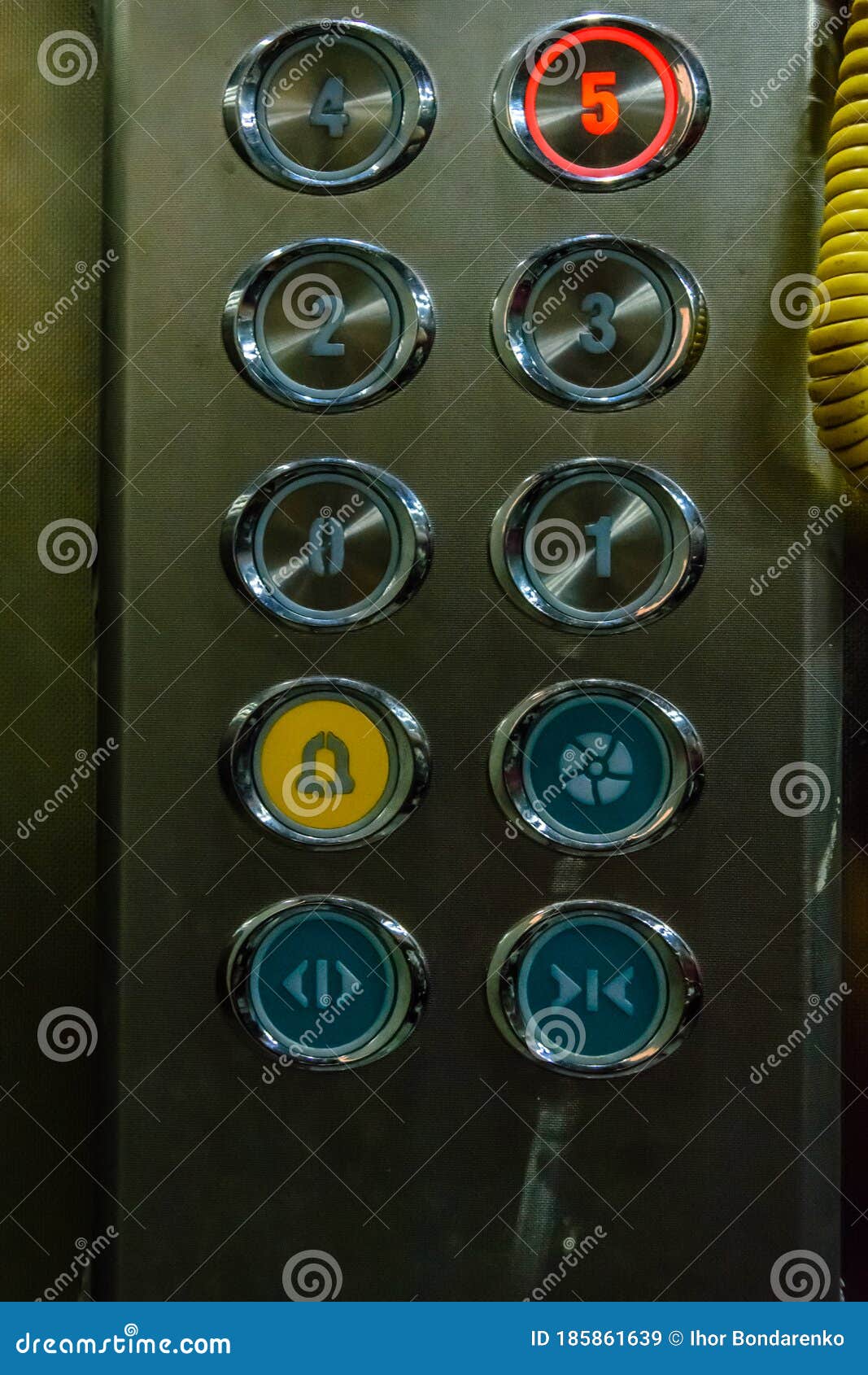 Buttons of the Modern Lift in Residential Building Stock Image - Image ...