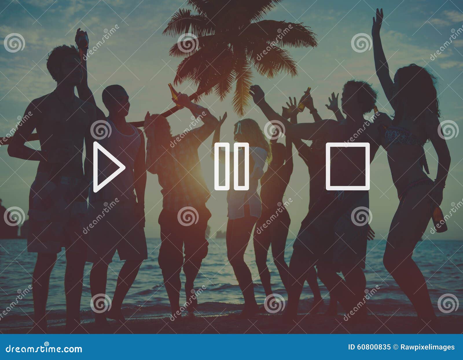 Buttons Multimedia Play Pause Stop Concept Stock Illustration ...