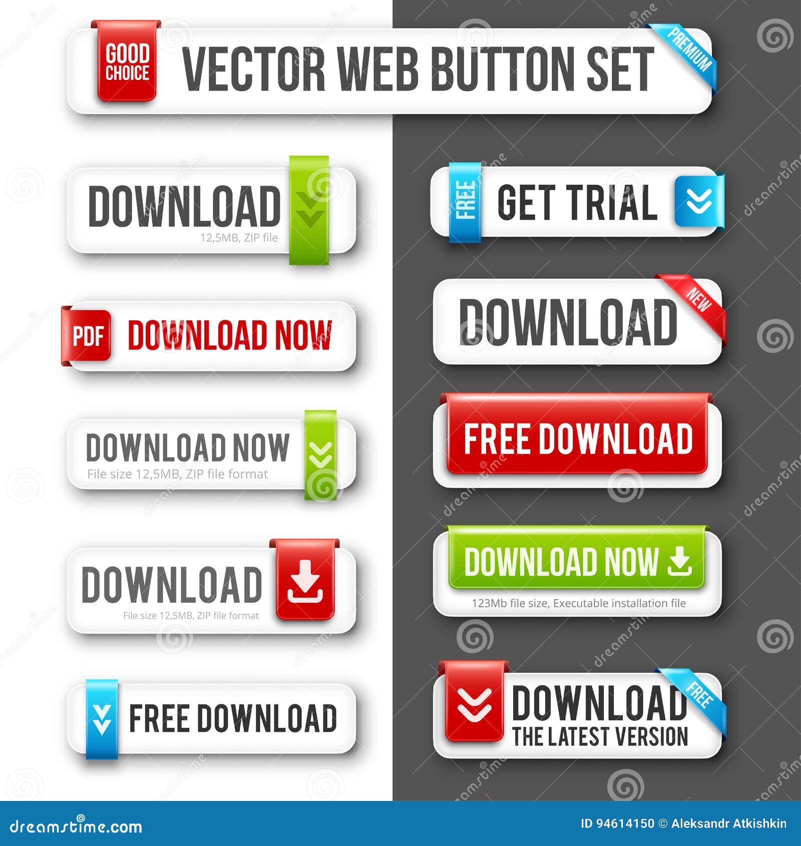 Buttons stock vector. Illustration of advertising, member - 94614150