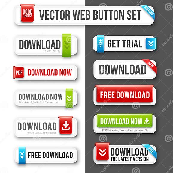 Buttons stock vector. Illustration of advertising, member - 94614150