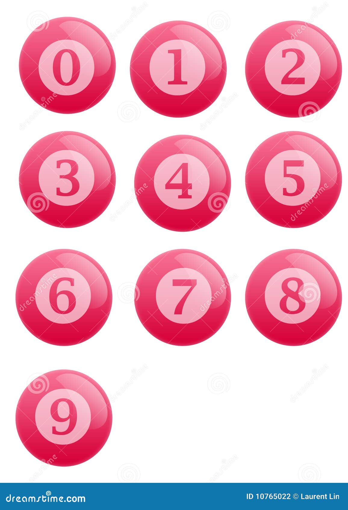 Buttons with numbers stock illustration. Illustration of five - 10765022