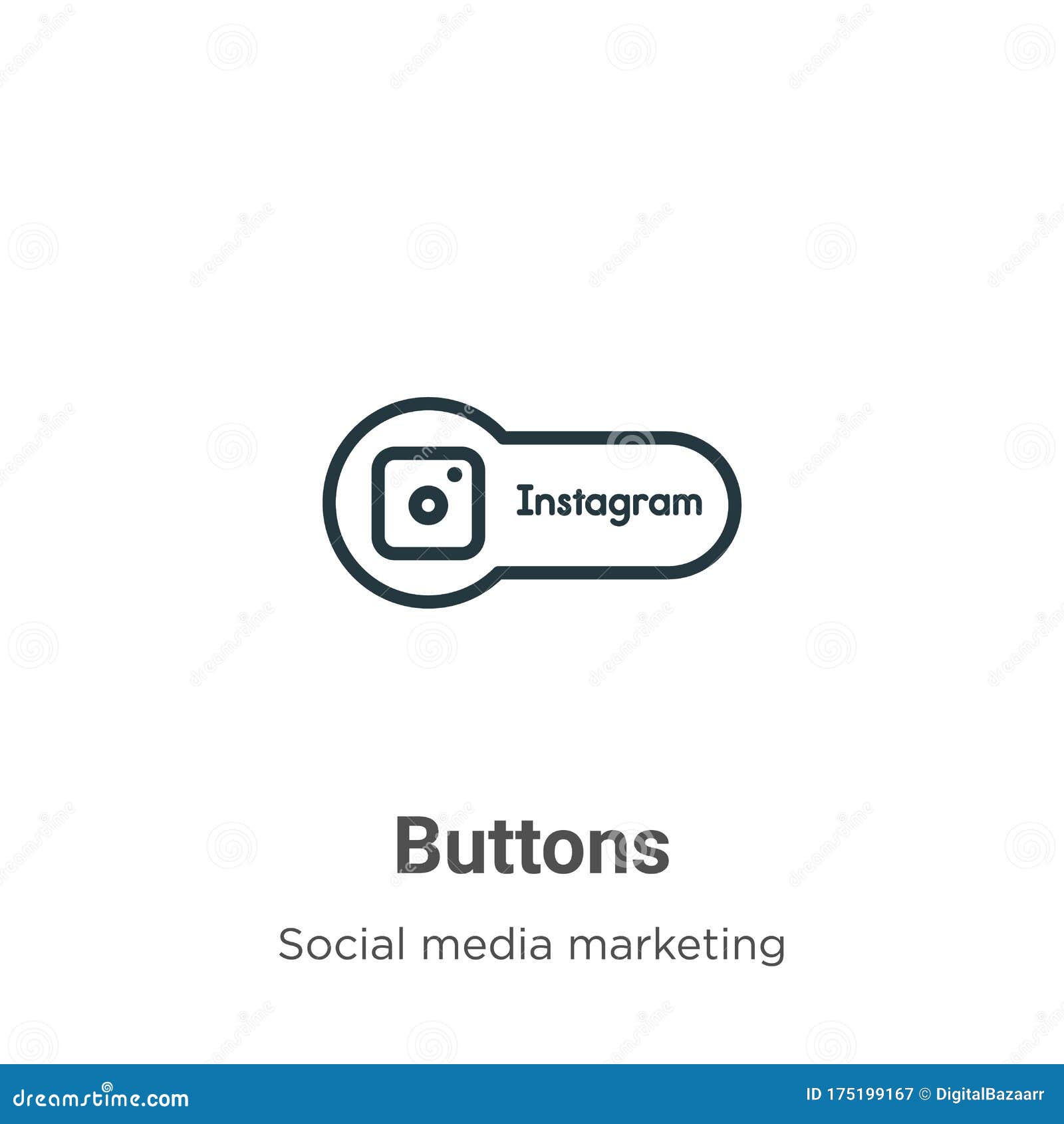 Buttons Outline Vector Icon. Thin Line Black Buttons Icon, Flat Vector ...