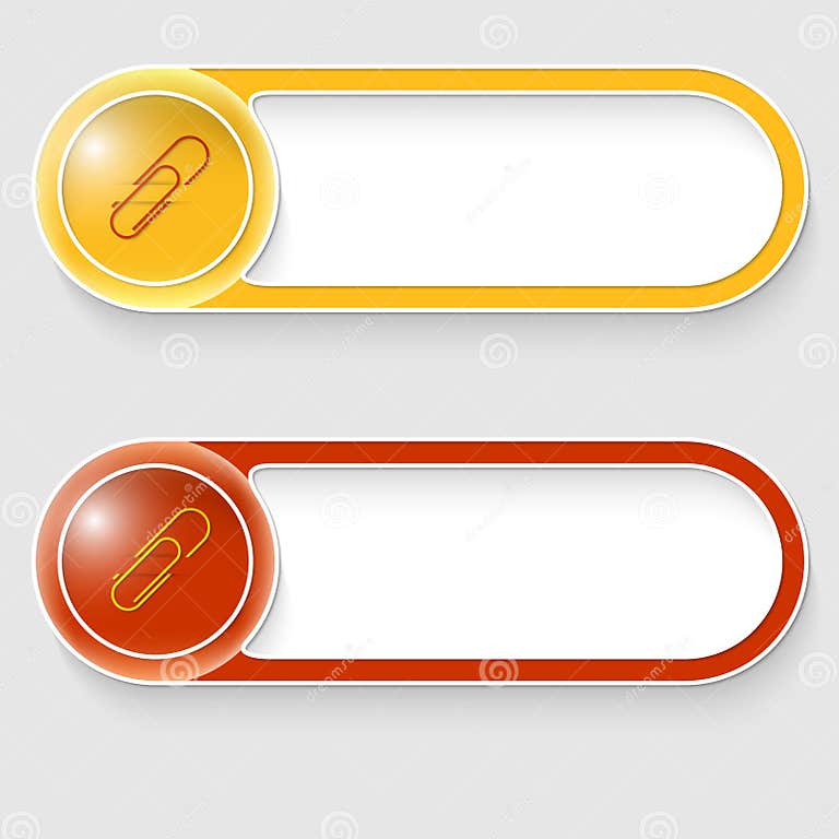 Buttons with paper clip stock vector. Illustration of line - 35121458