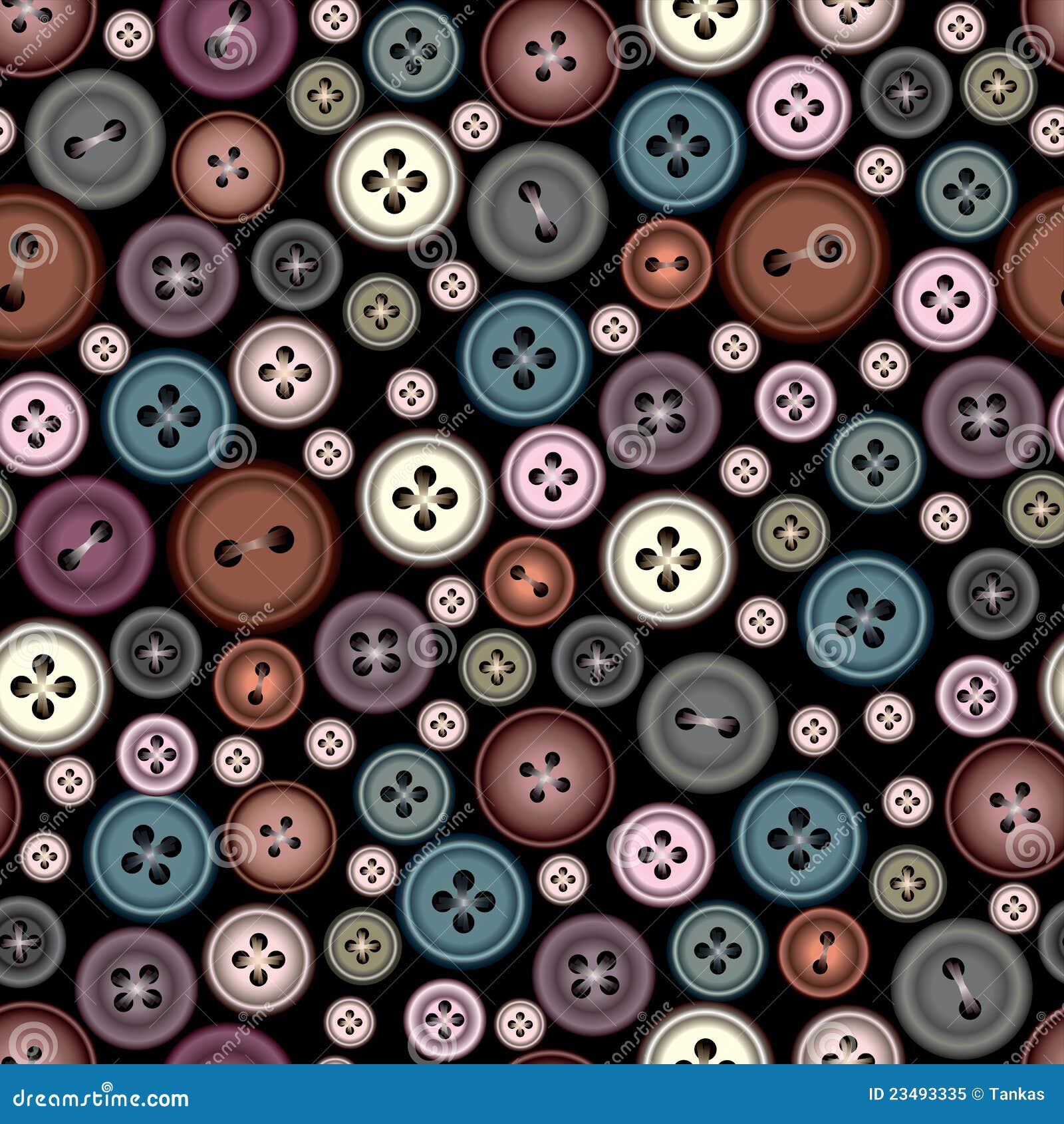 Buttons pattern stock vector. Illustration of stitch - 23493335