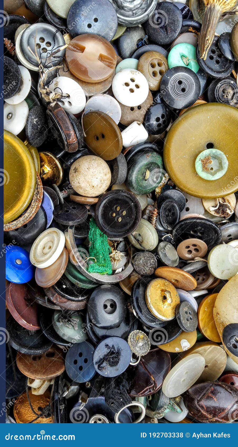 Buttons , piles , old stock photo. Image of wheel, metal - 192703338