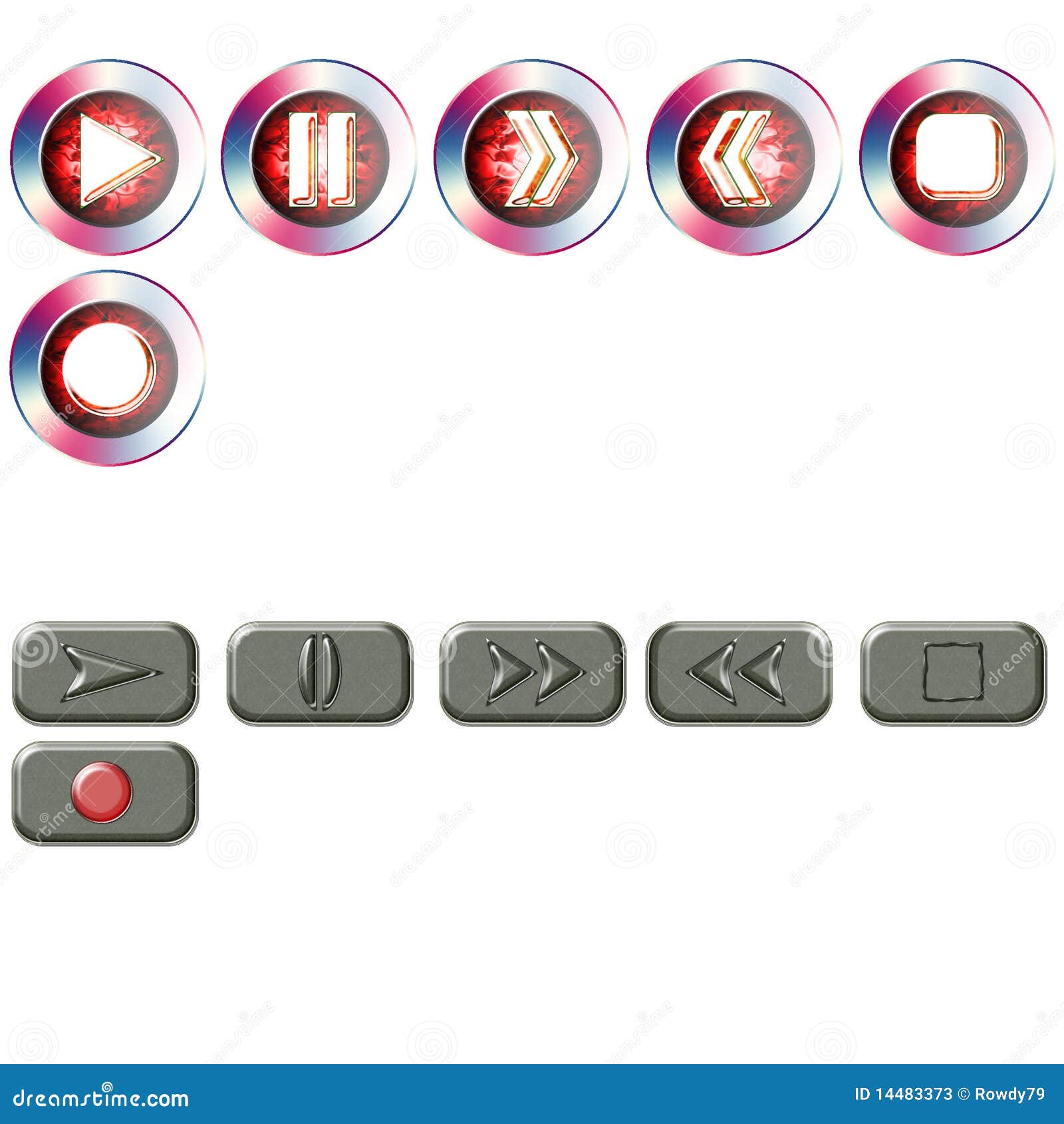 Buttons for the player stock illustration. Illustration of video - 14483373
