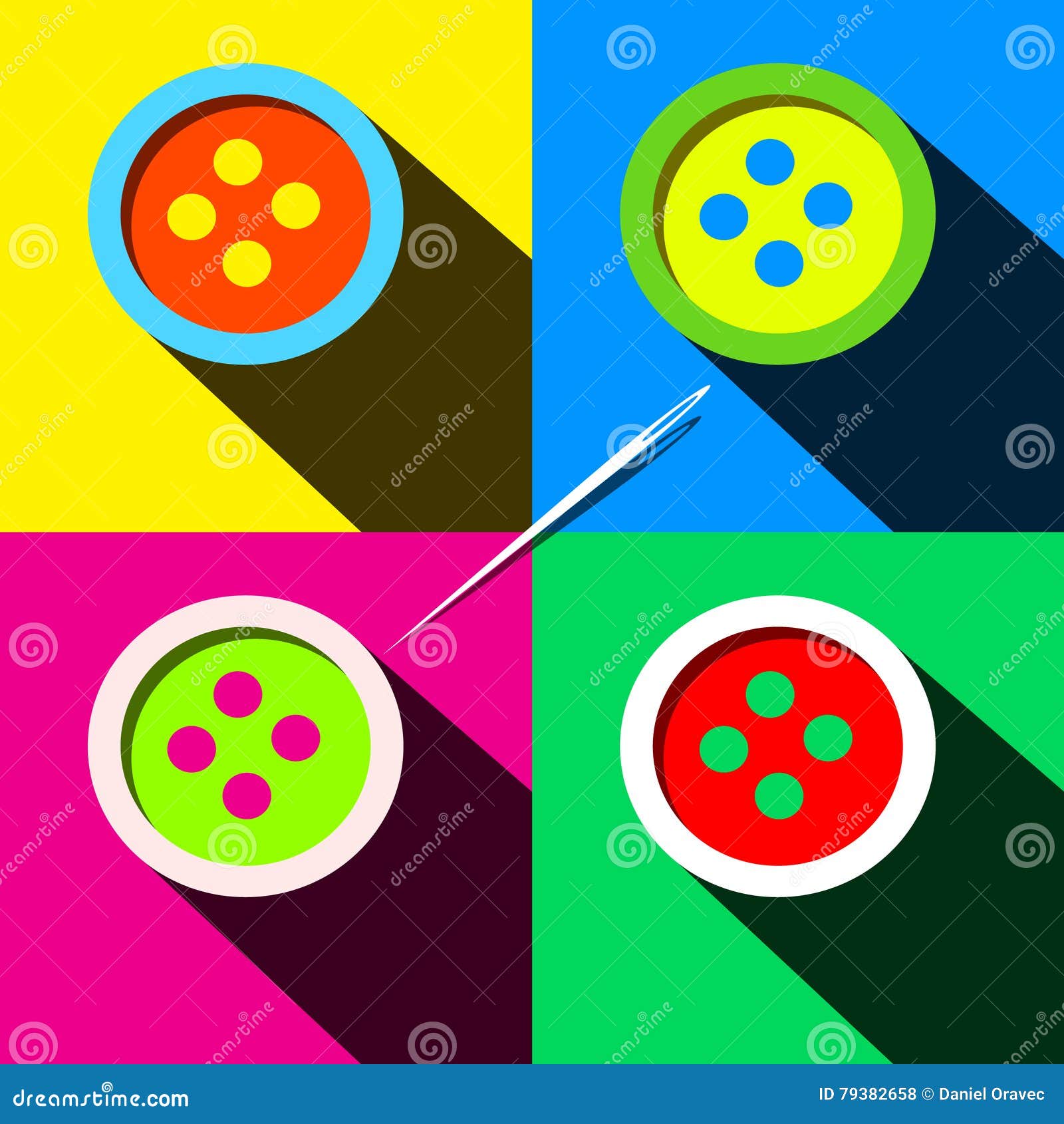 Buttons Pop Art Style stock vector. Illustration of cloth - 79382658