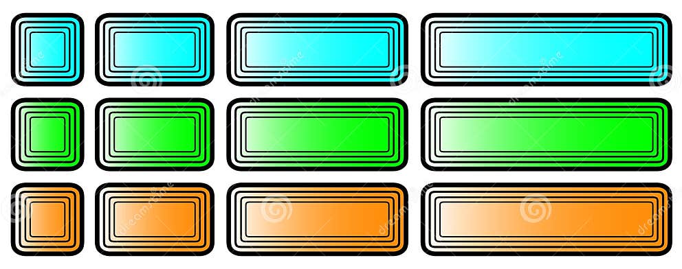 Buttons with Rainbow Iridescent Gradient, Square and Rectangular Shapes ...