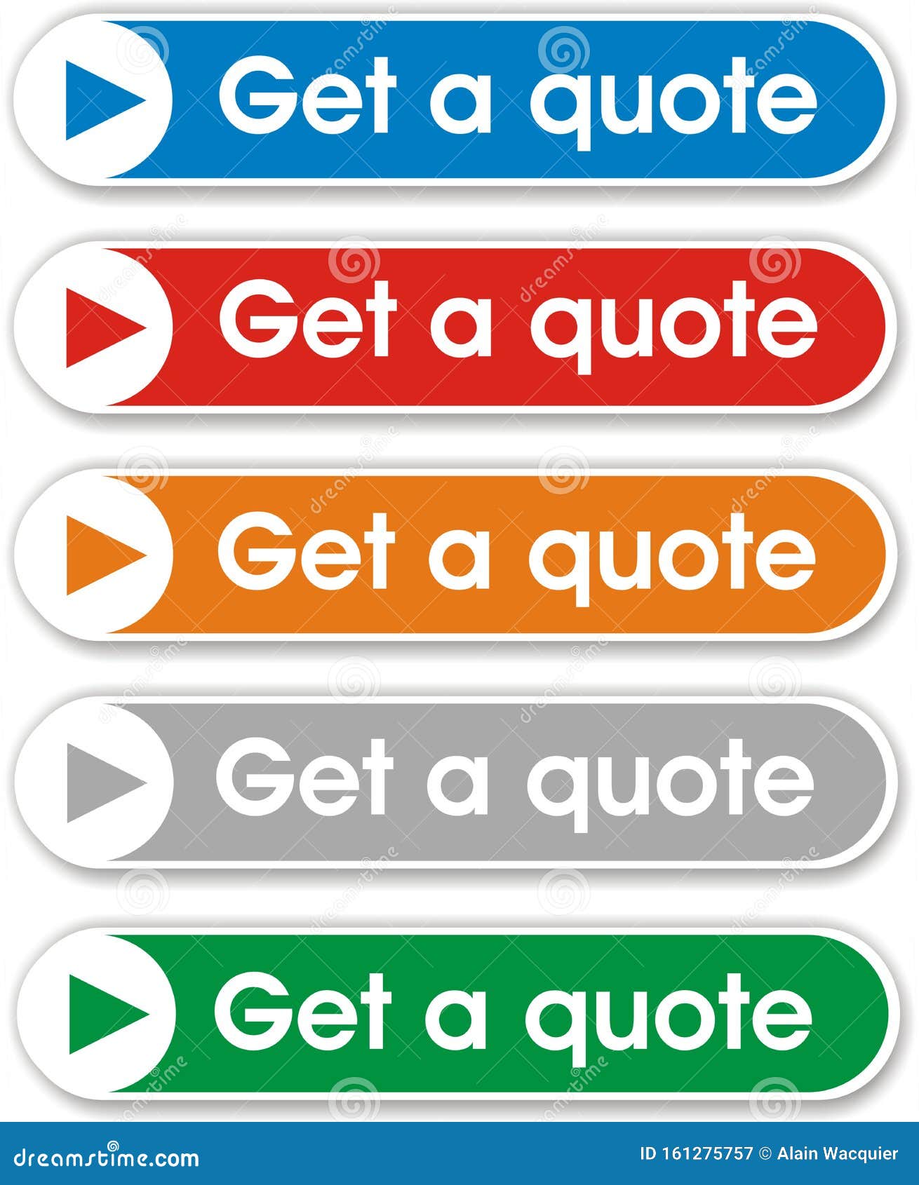Buttons Rectangles with Written on it Get a Quote Stock Vector ...