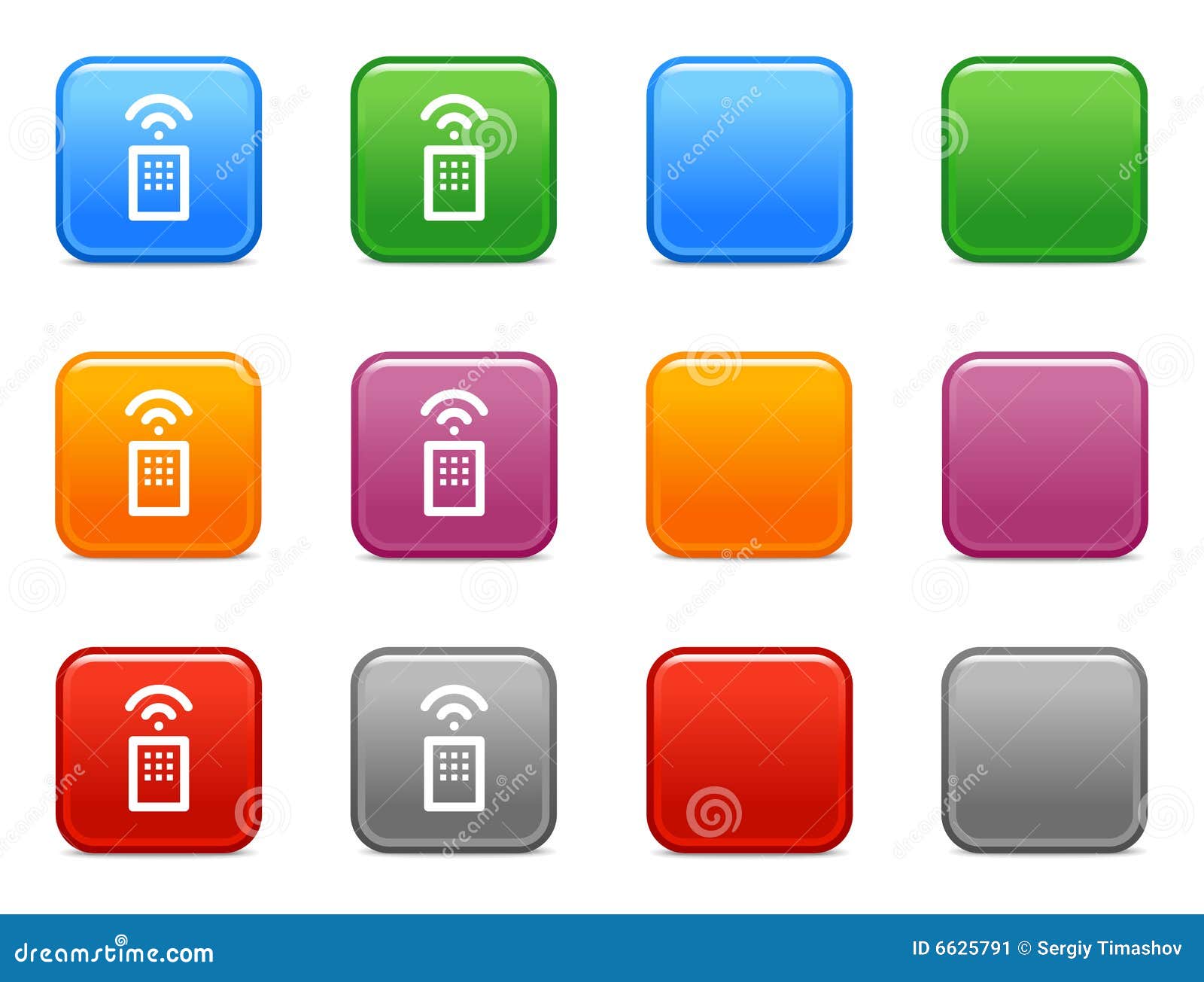 Buttons Remote Control Icon Stock Vector - Illustration of square, pink ...