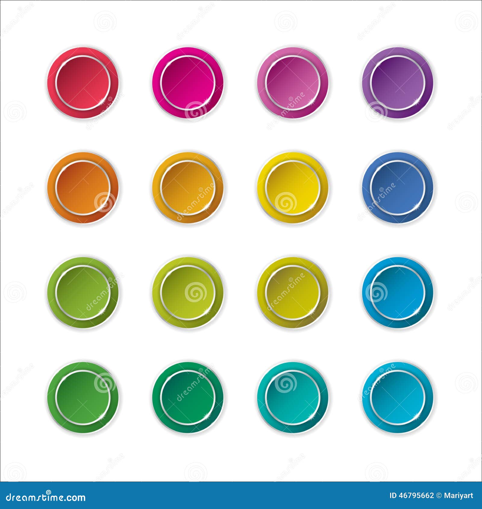 Buttons stock vector. Illustration of blue, clean, interface - 46795662