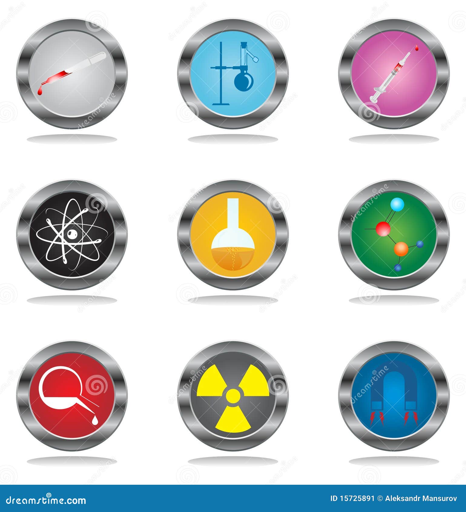 Buttons a science stock vector. Illustration of magnet - 15725891