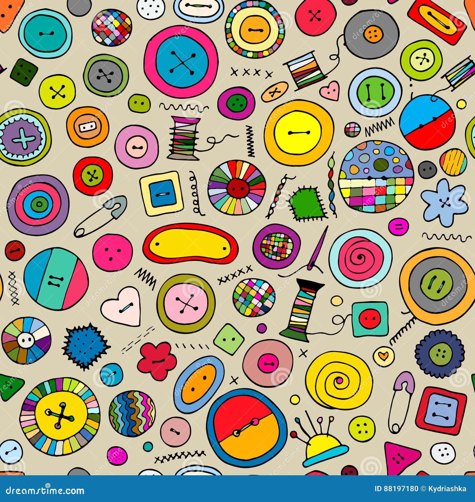 Buttons, Seamless Pattern for Your Design Stock Vector - Illustration ...