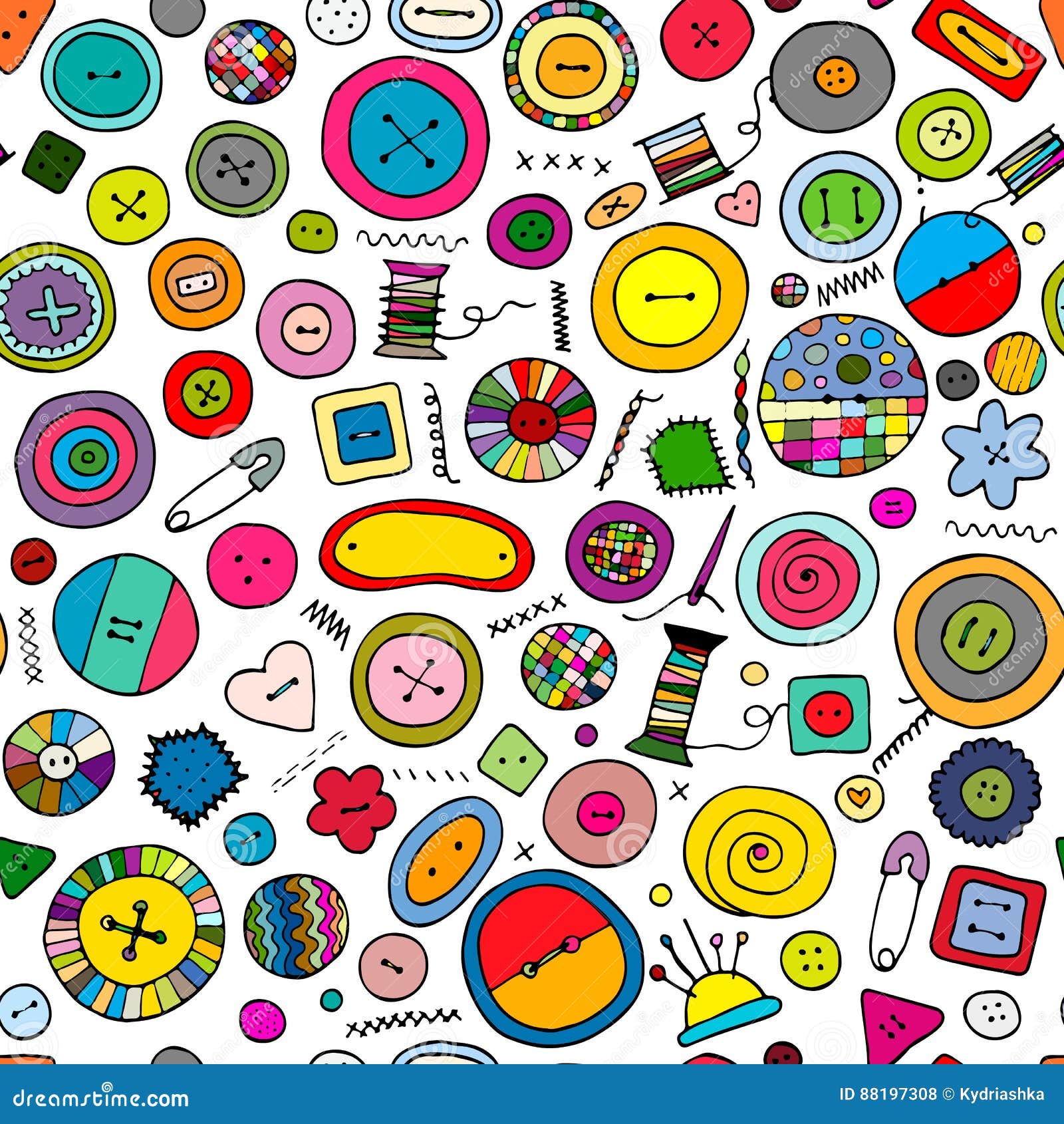 Buttons, Seamless Pattern for Your Design Stock Vector - Illustration ...
