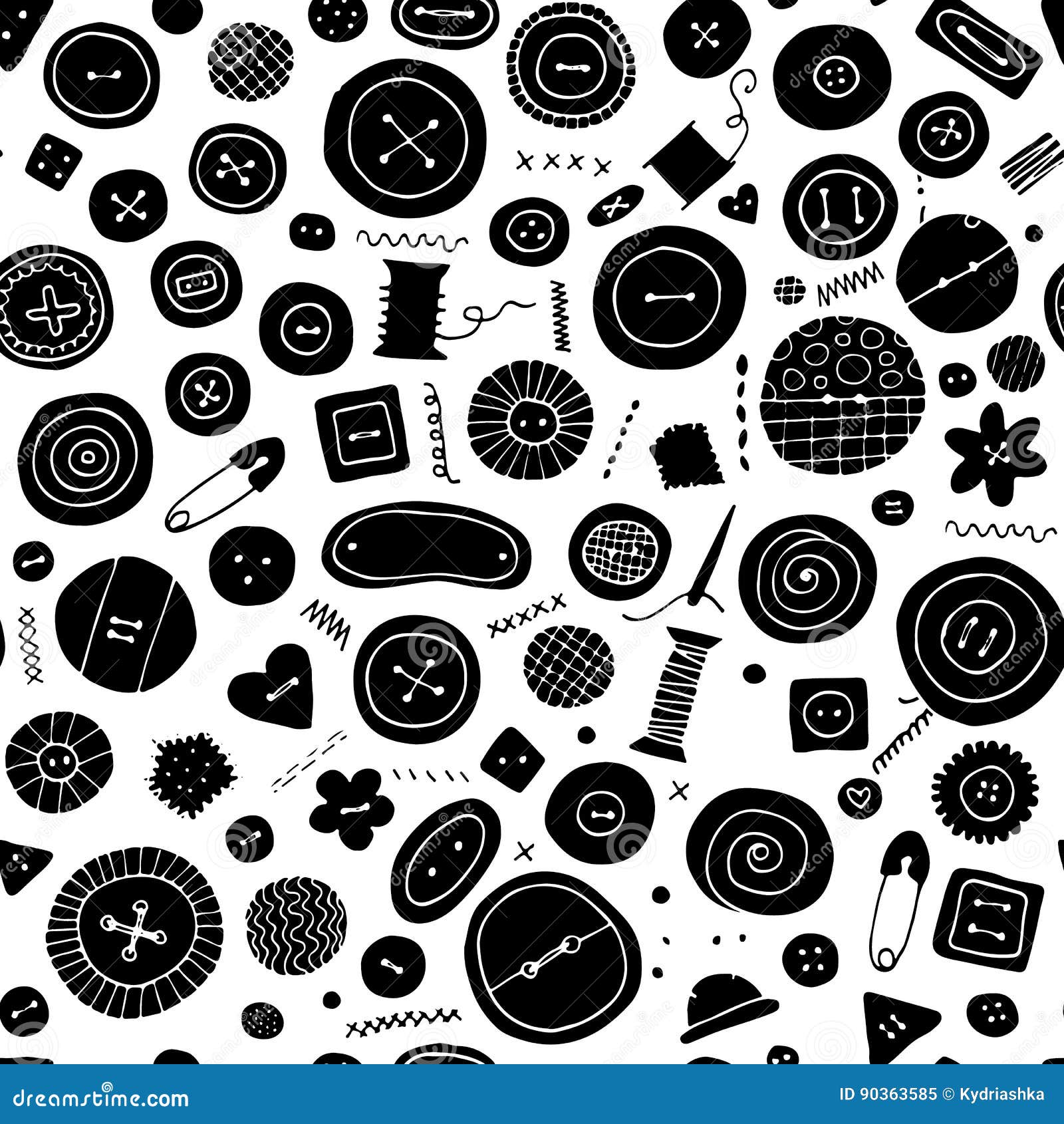 Buttons, Seamless Pattern for Your Design Stock Vector - Illustration ...