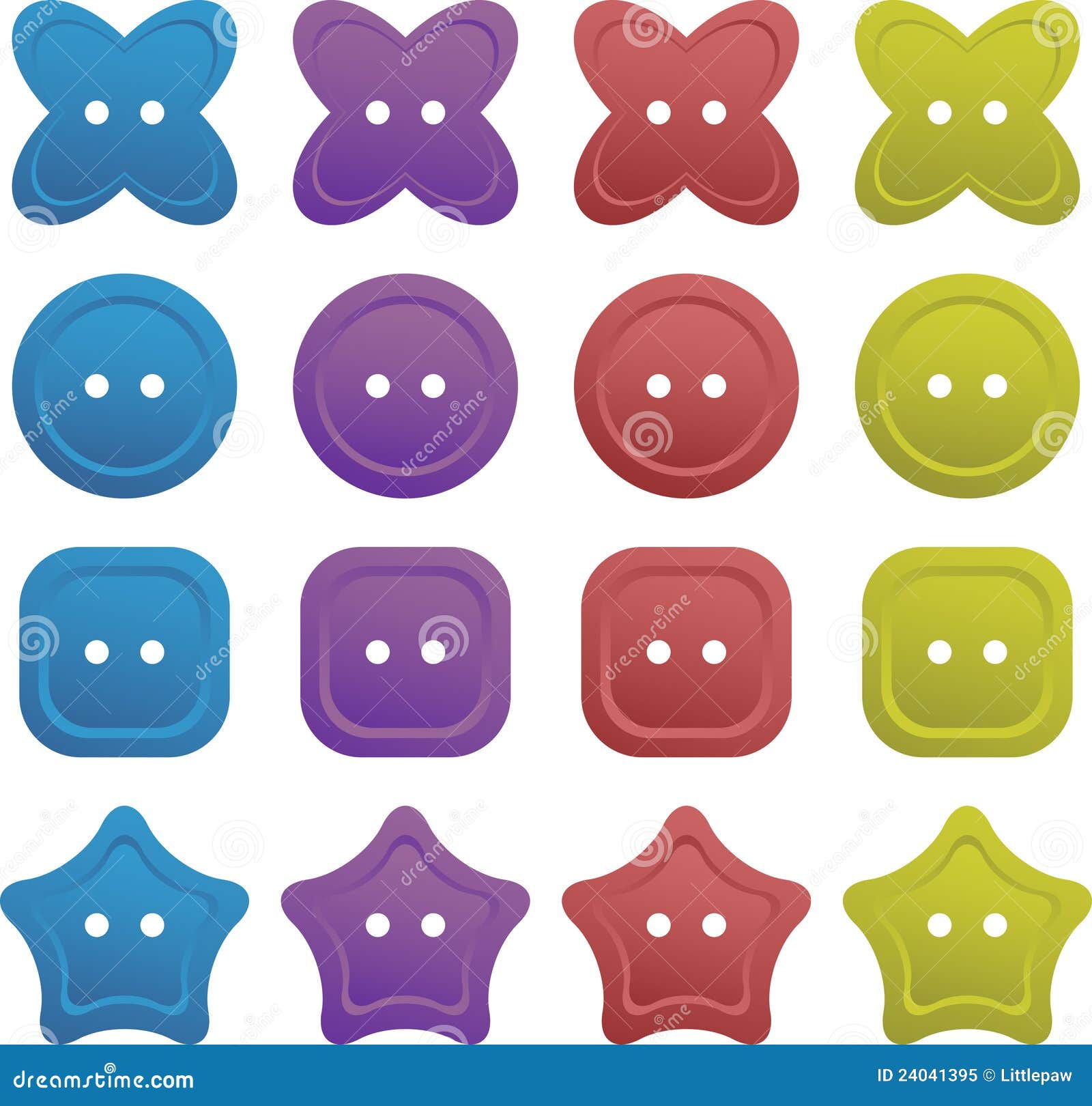 Buttons set stock vector. Illustration of colorful, sewing - 24041395
