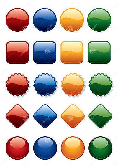 Buttons set stock vector. Illustration of star, button - 5882957